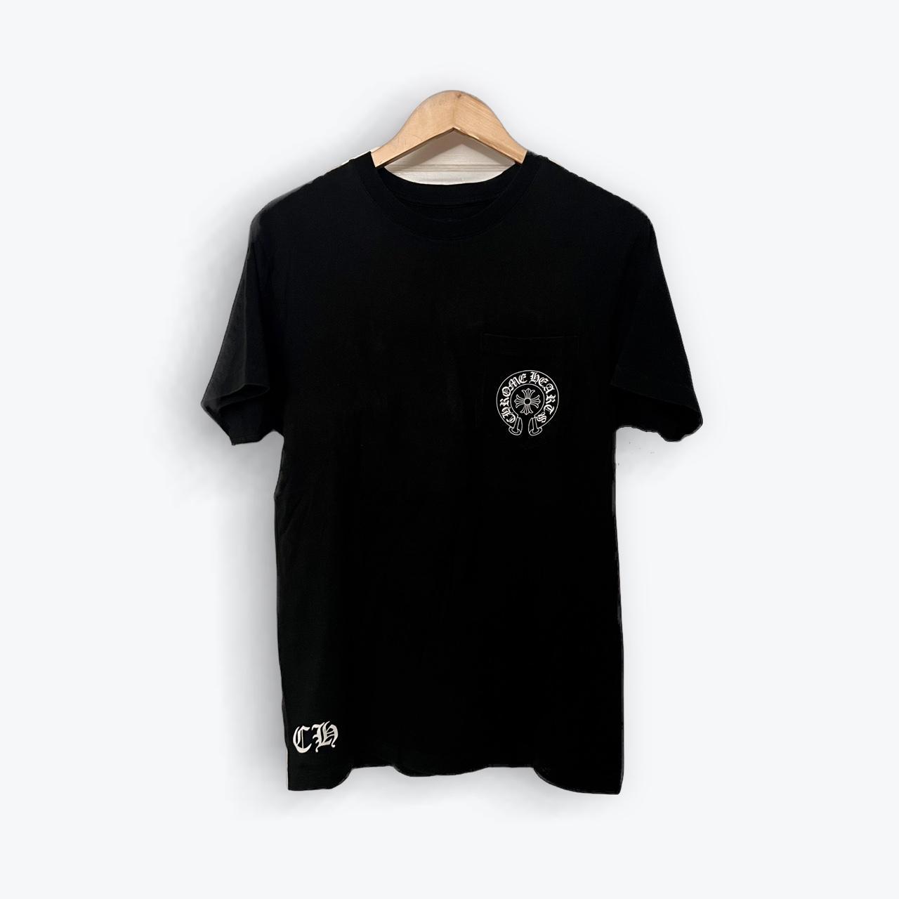 Chrome Hearts Men's Black and White T-shirt | Depop