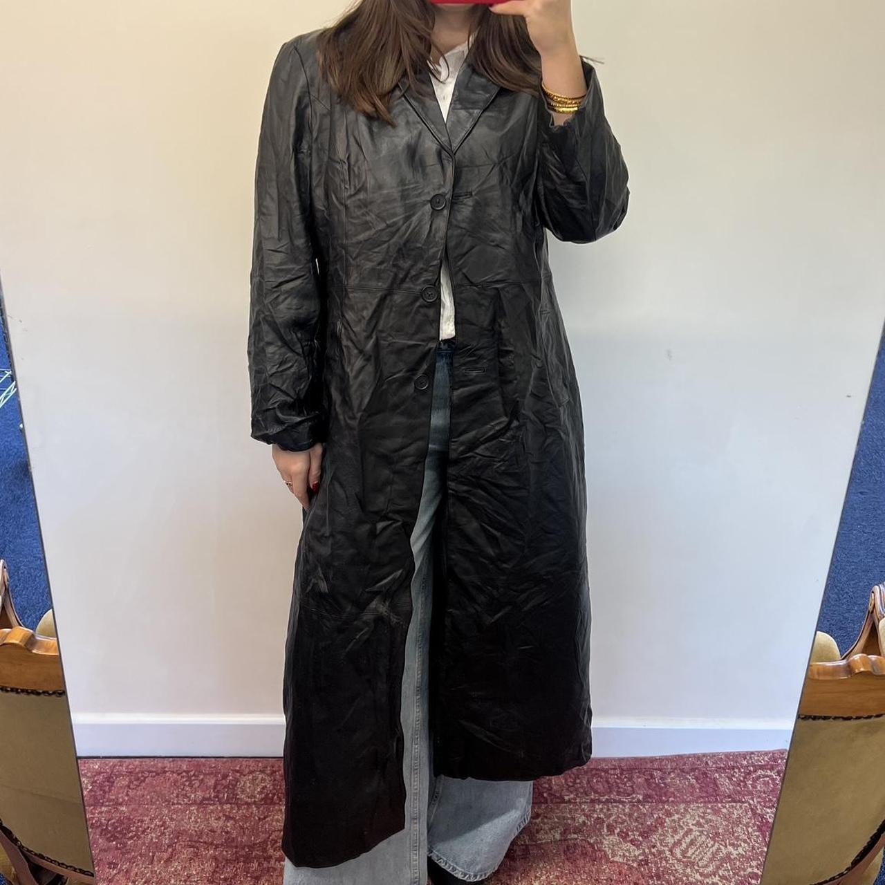 Vintage Leather overcoat / long leather coat /... - Depop