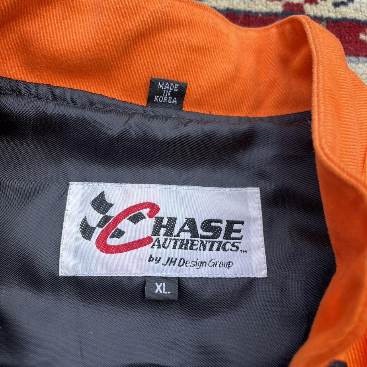 Chase Authentics Men's Black and Orange Jacket | Depop