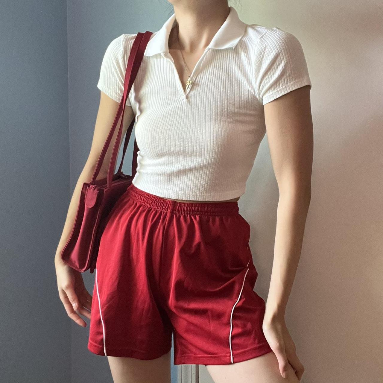 ️Retro red n White Adidas shorts ️ Size S on XS-S... - Depop