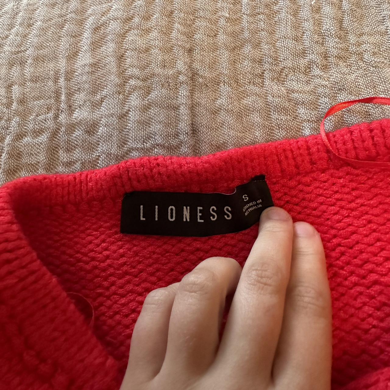 lioness red dress - stretchy knit material never... - Depop