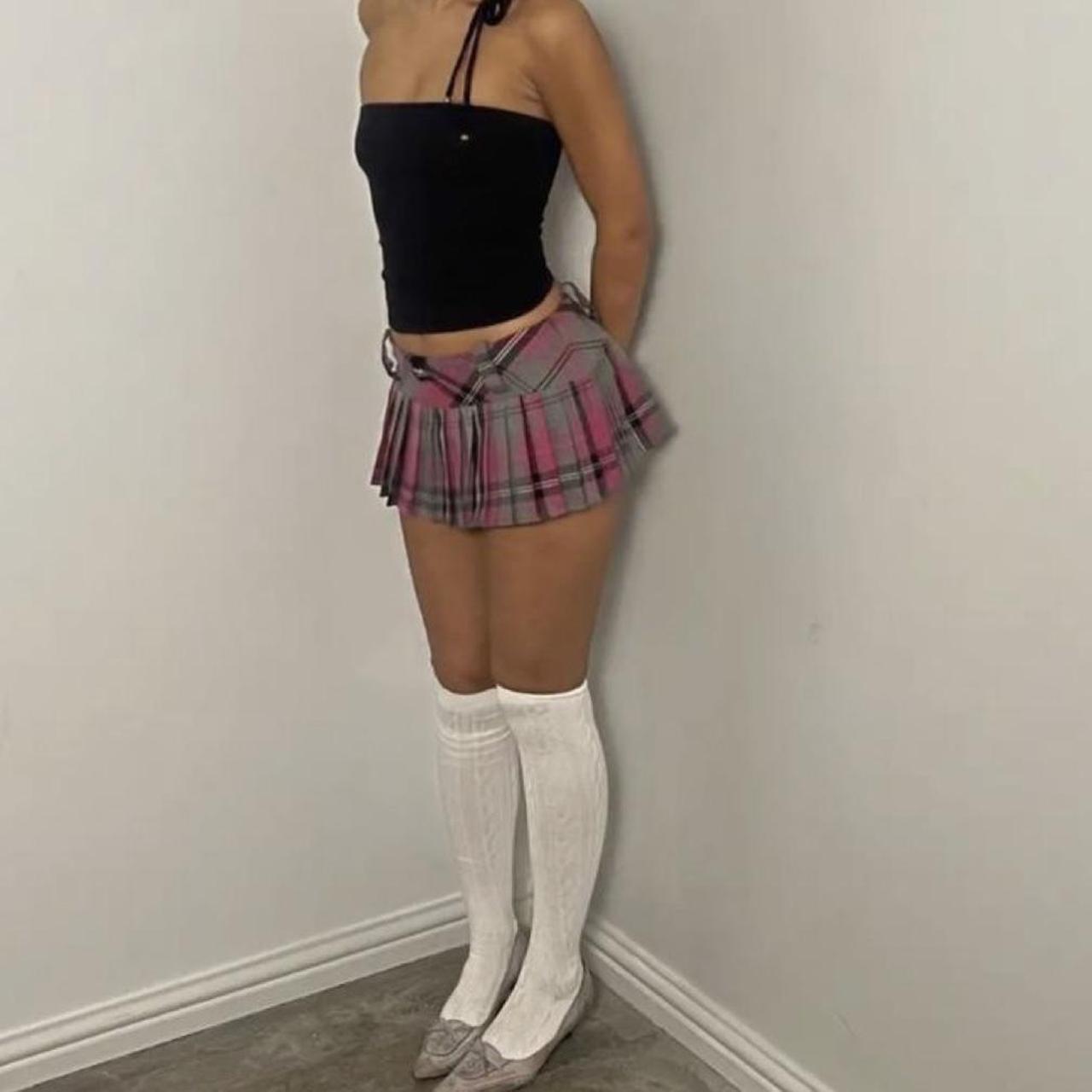 2000’s plaid/tartan micro mini skirt Pleated skirt... - Depop