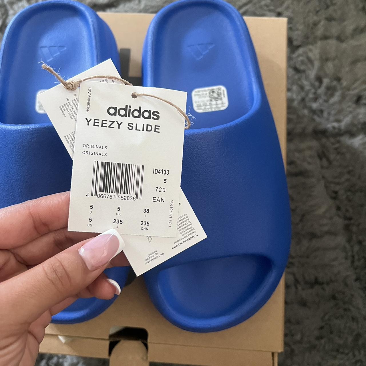 Yeezy Slide Azure Blue Brand new, unworn, box & tag... - Depop