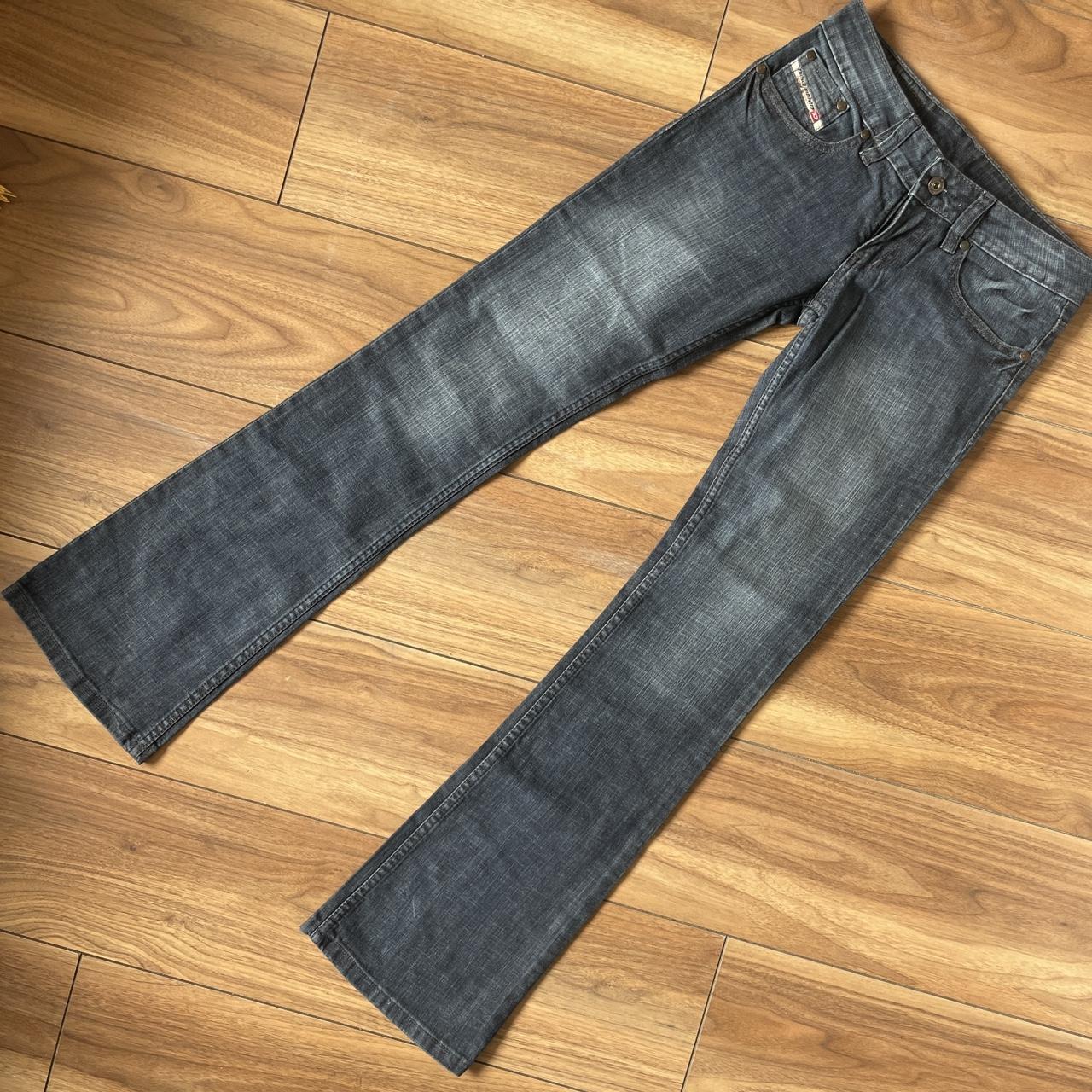 2000s Diesel low rise dark wash flared jeans waist... - Depop
