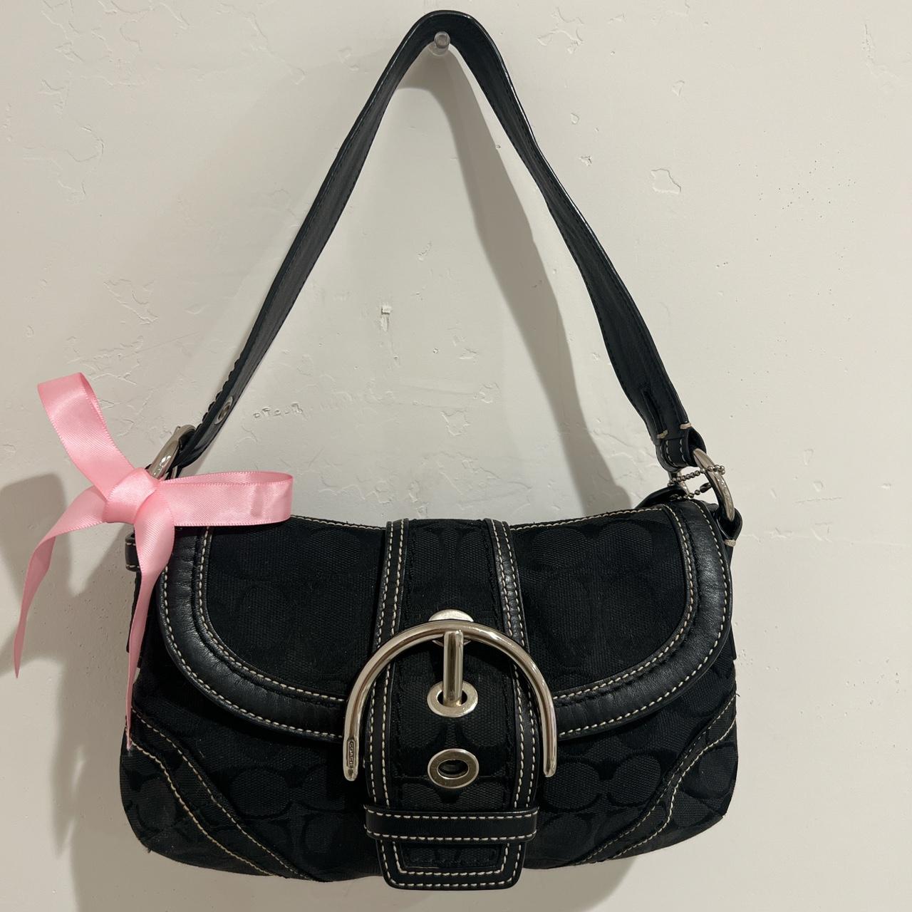 🎀 vintage black coach mini soho perf condition... - Depop
