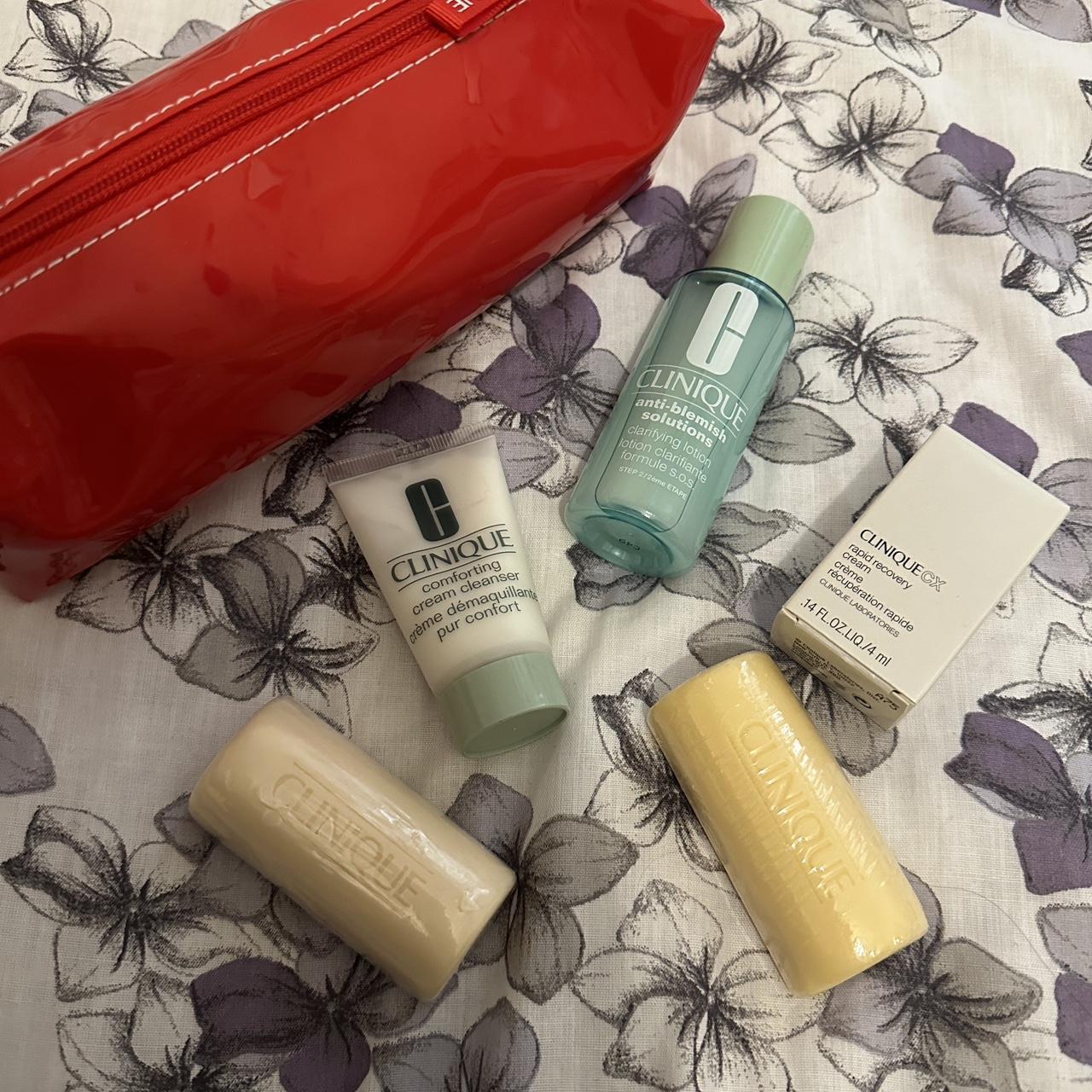 Clinique skincare - sample sizes, comes with pouch -... - Depop