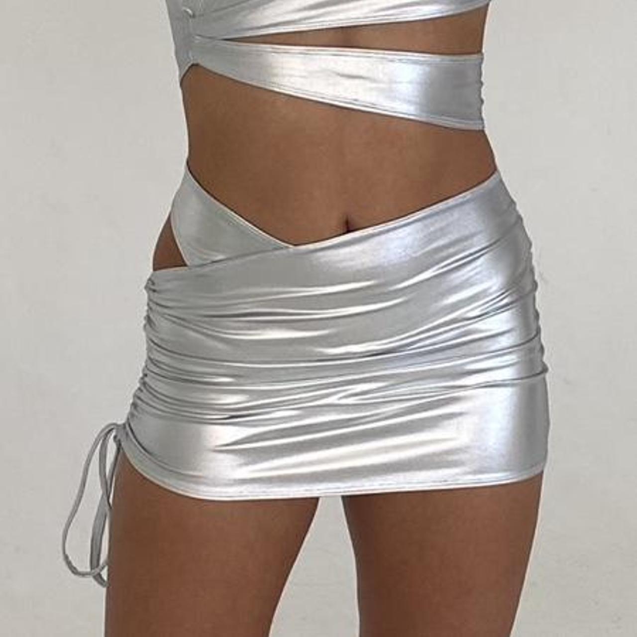 Women's Silver Skirt | Depop