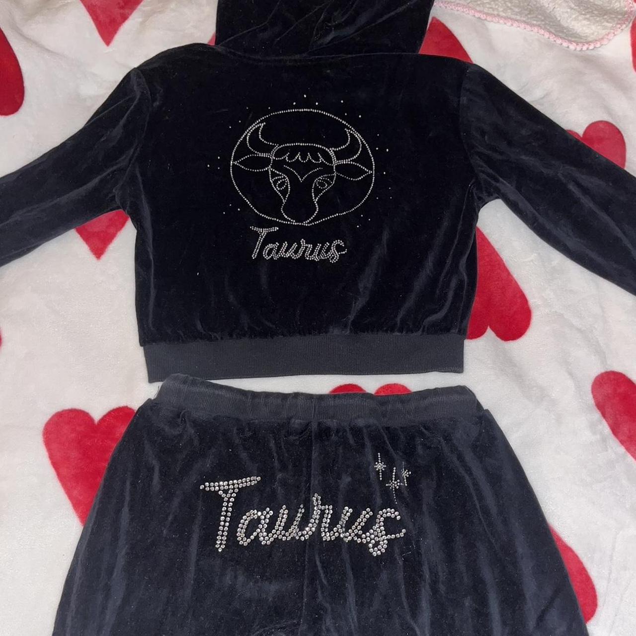the cutest taurus tracksuit 🖤 top is xs and bottoms... - Depop