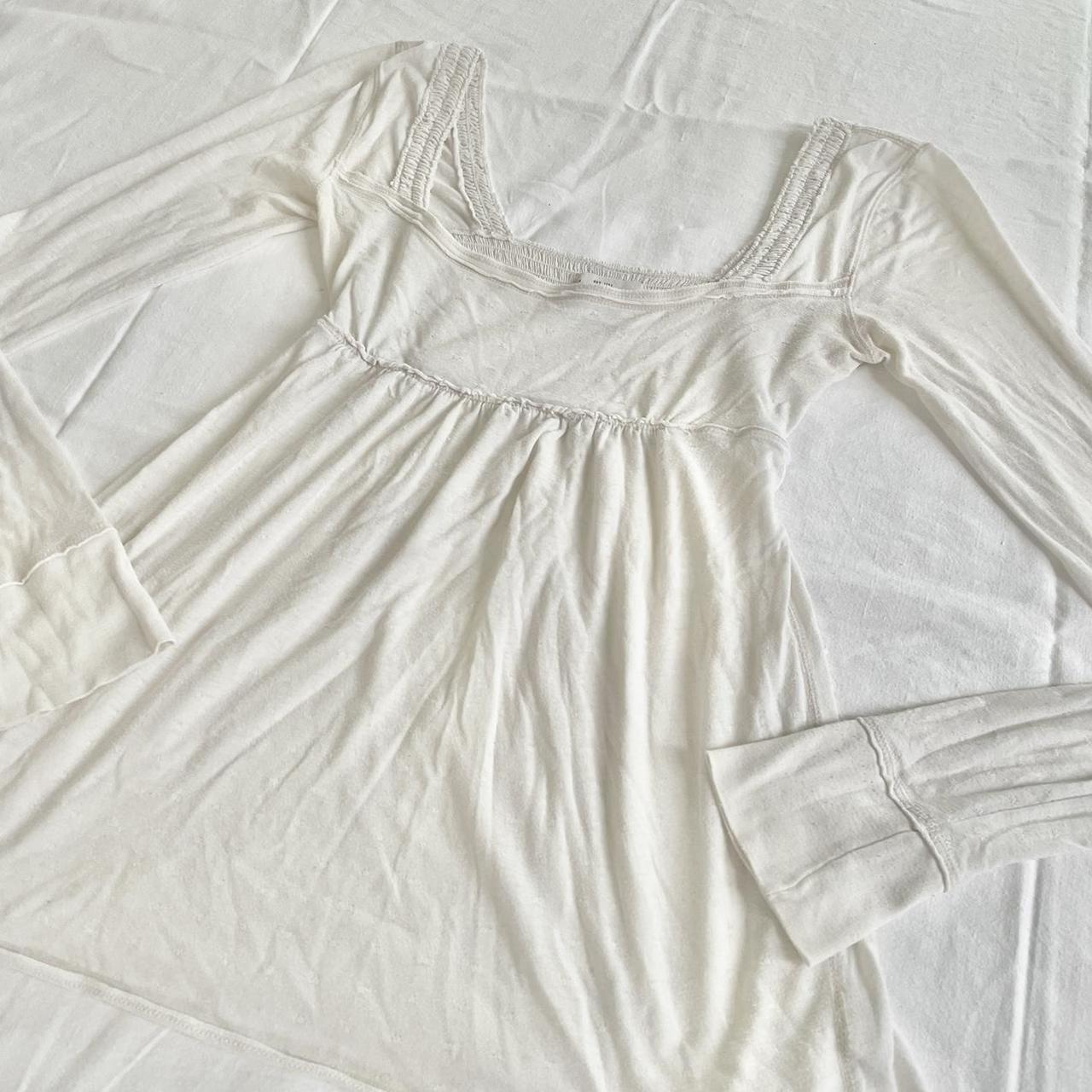 Abercrombie and Fitch coquette white babydoll top... - Depop
