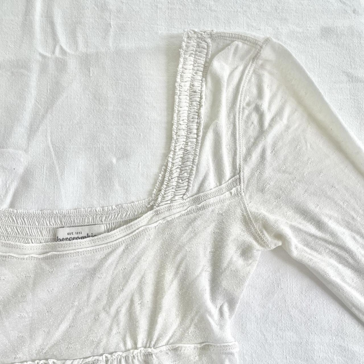 Abercrombie and Fitch coquette white babydoll top... - Depop