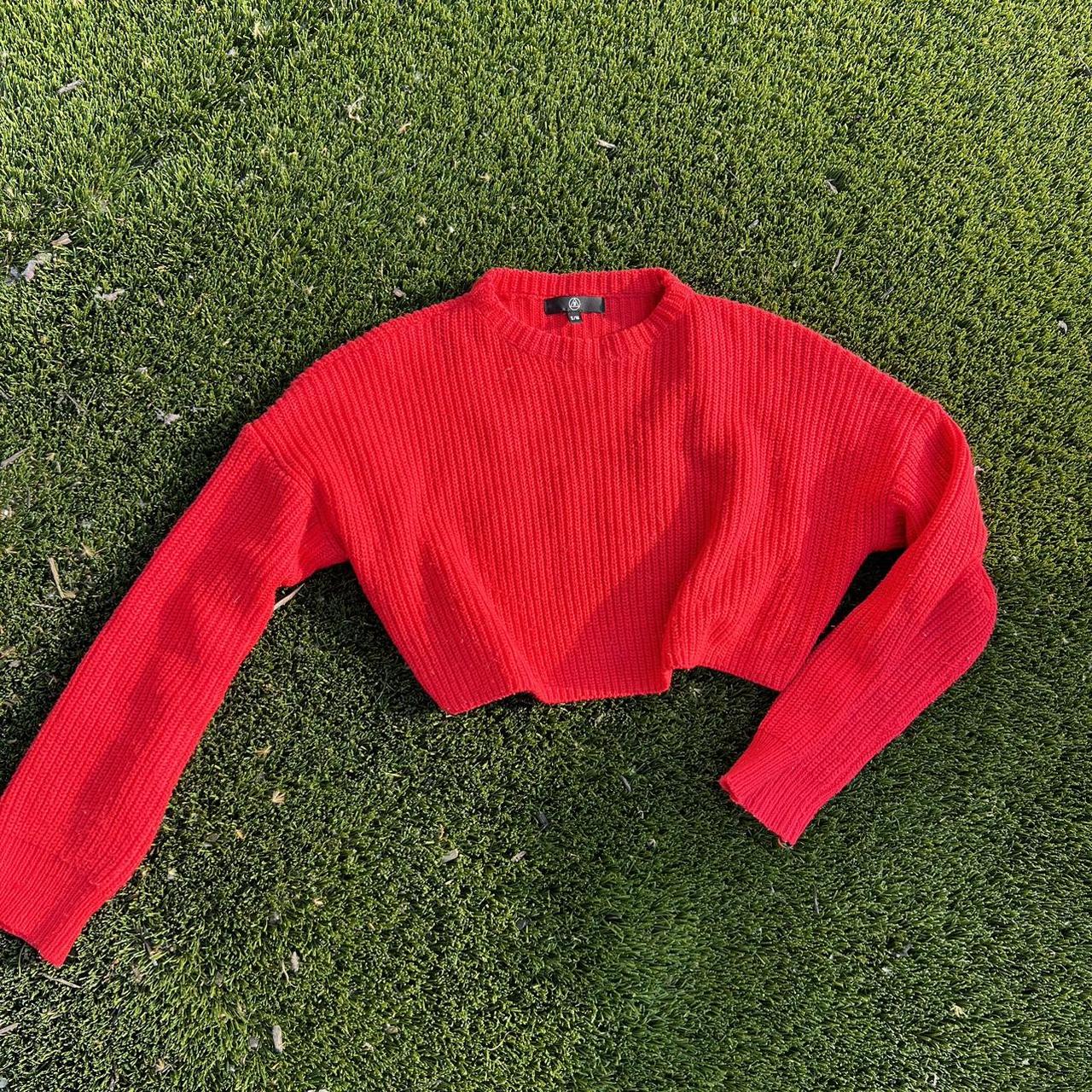 Red cropped sweater Perfect for those summer nights... - Depop