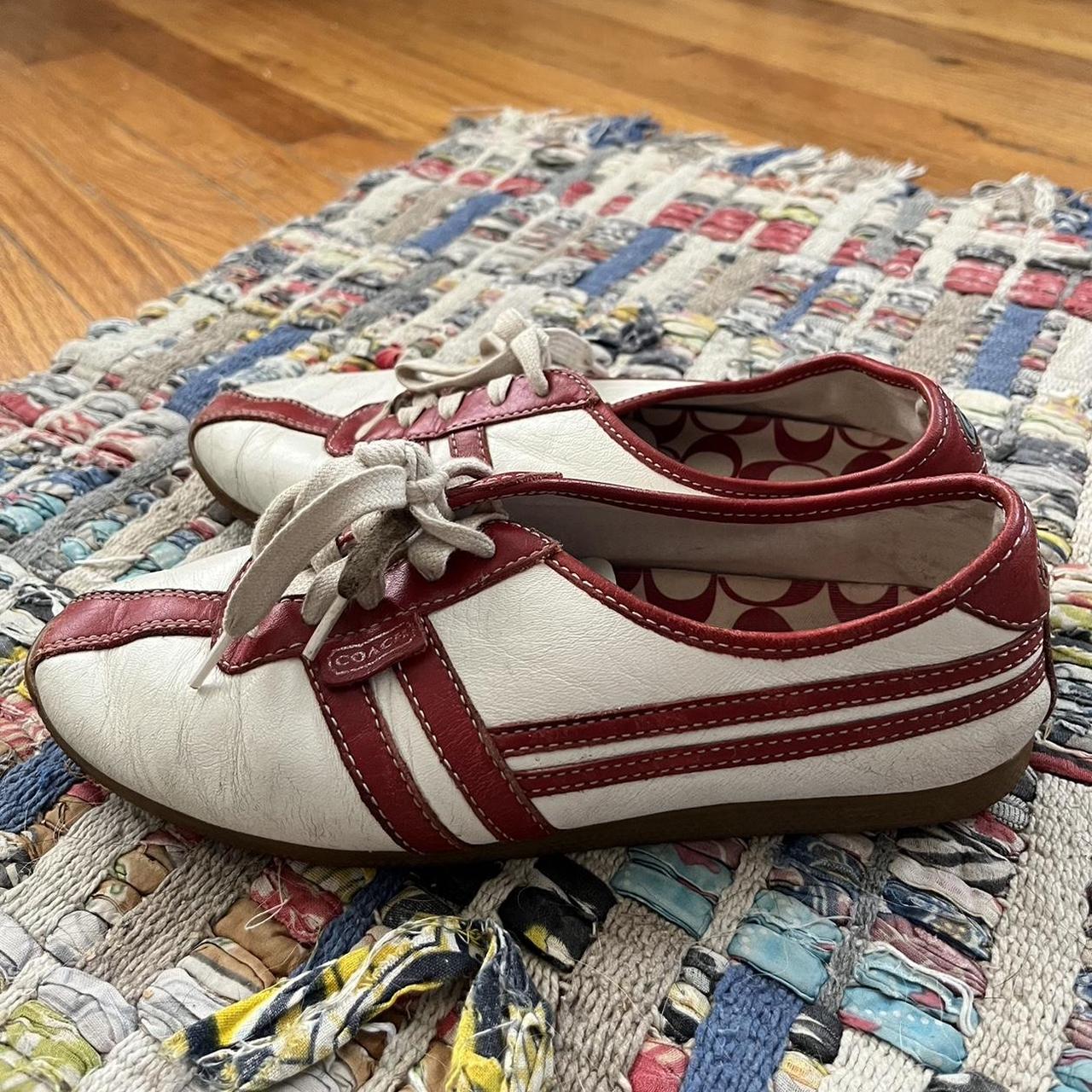 vintage red coach trainers/sneakers. ellie style.... - Depop