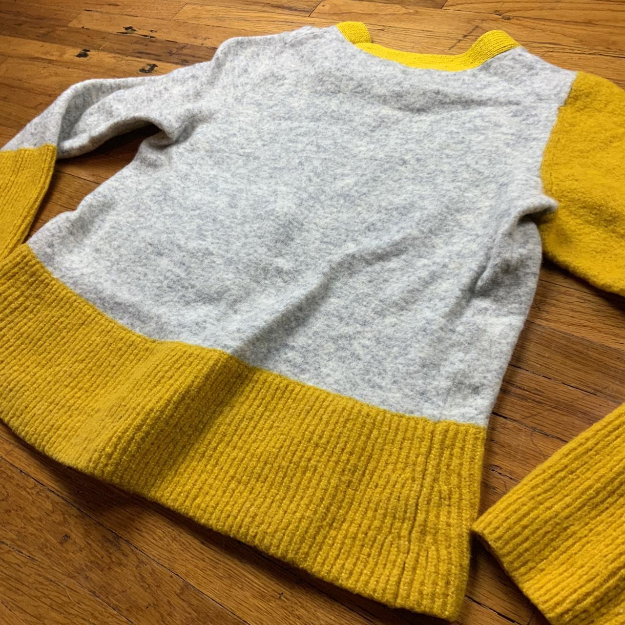 COS Women's Yellow and Grey Jumper | Depop