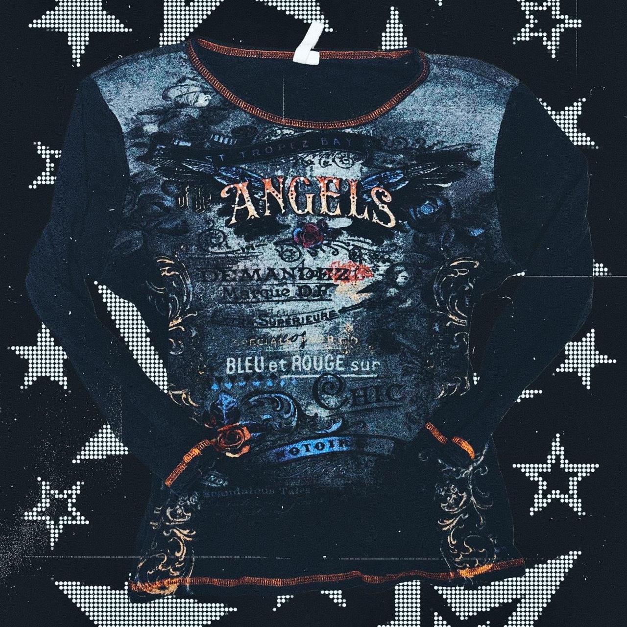 Y2K Angels long sleeve top This unique piece has a... - Depop