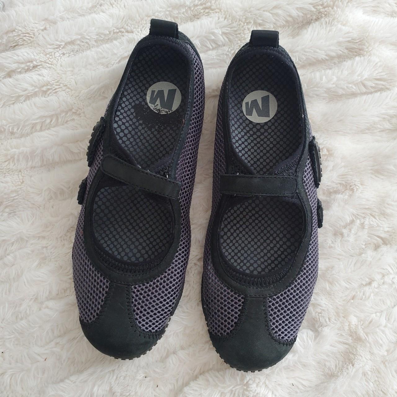 Merrell black sneaker flat shoes with velcro closure... - Depop
