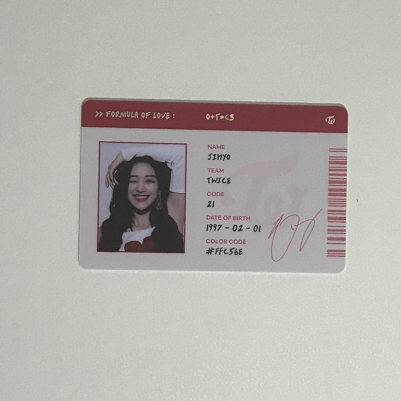 wts : twice jihyo formula of love id card... - Depop