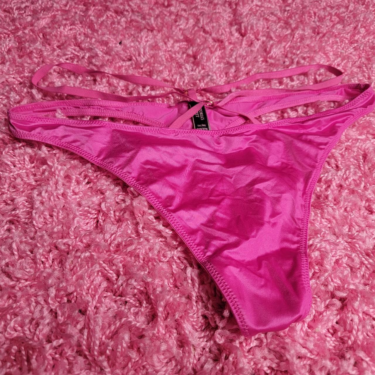 Bright pink "Very Sexy" VS satin thong with... - Depop