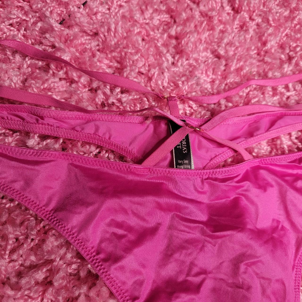 Bright pink "Very Sexy" VS satin thong with... - Depop
