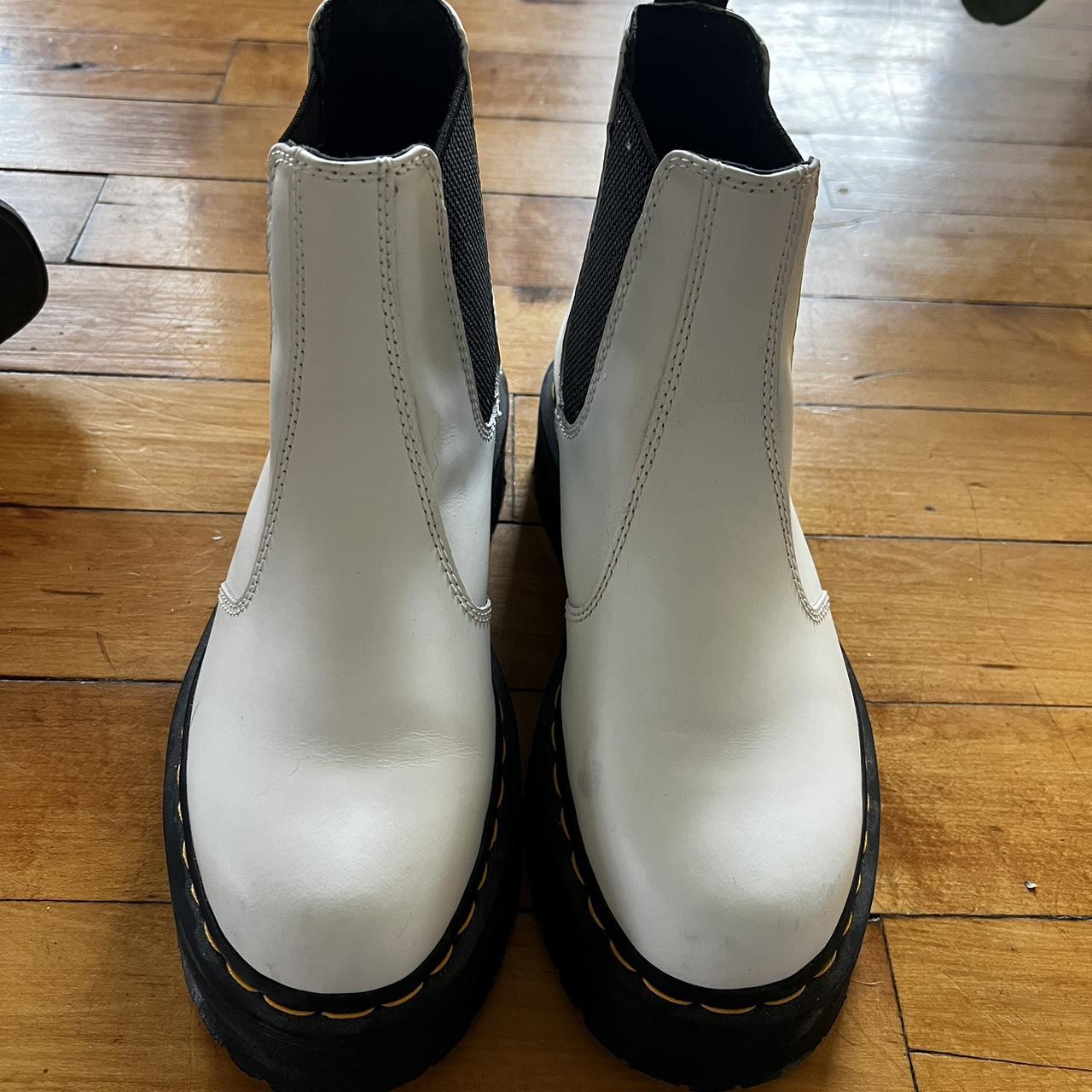 White Platform Chelsea Boot Doc Martens Only worn... - Depop
