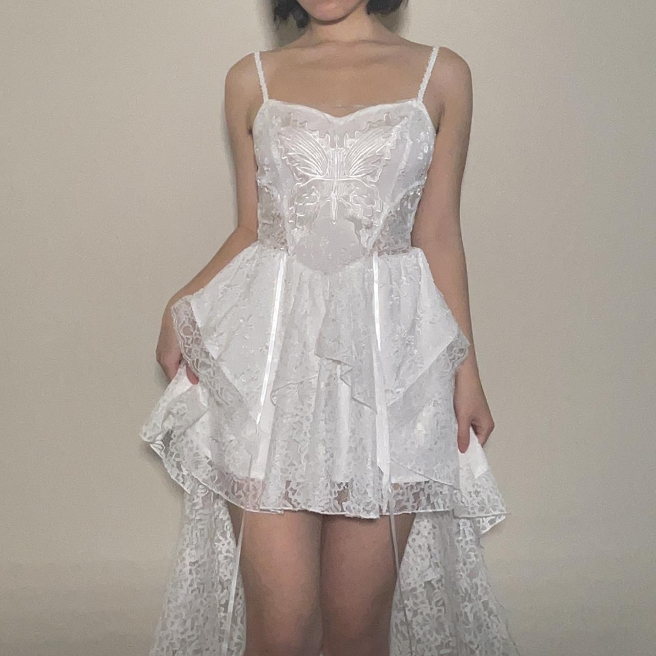 Dark in Love White ghost wedding dress with a... - Depop