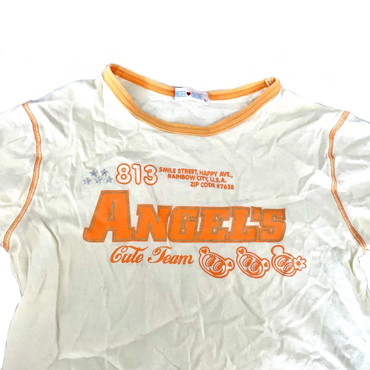 angel blue japan ringer top / baby tee. listed as a... - Depop