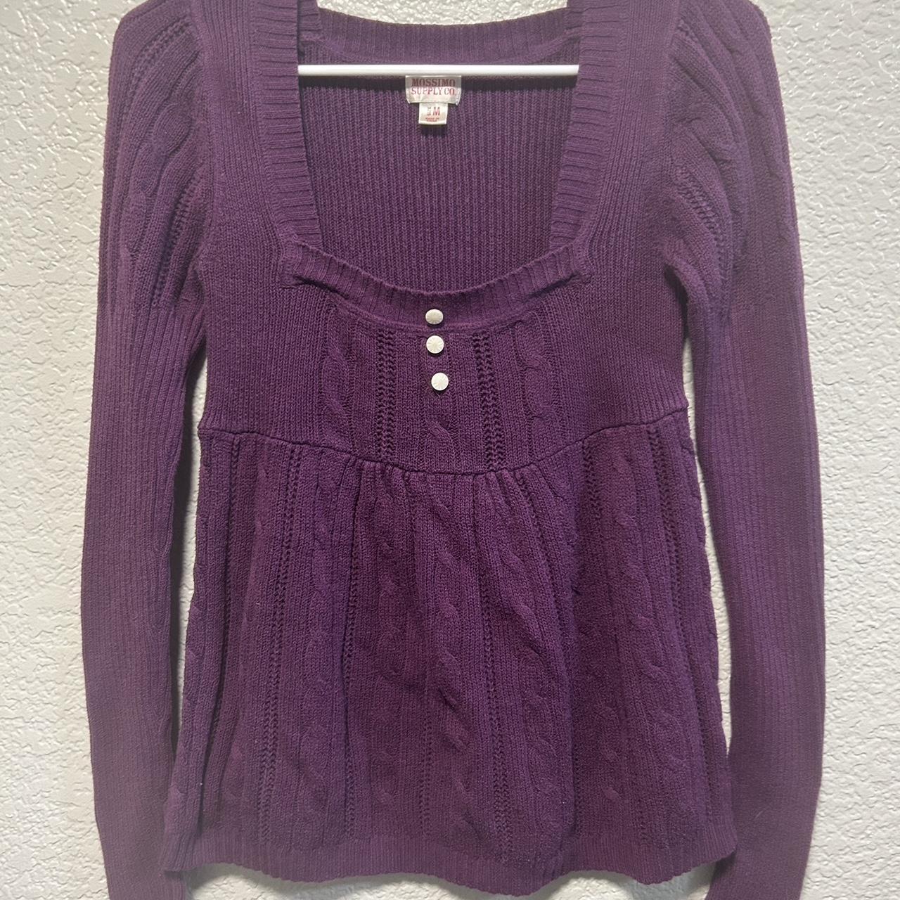 Mossimo Supply Co. Purple Knit Long Sleeve Sweater... - Depop