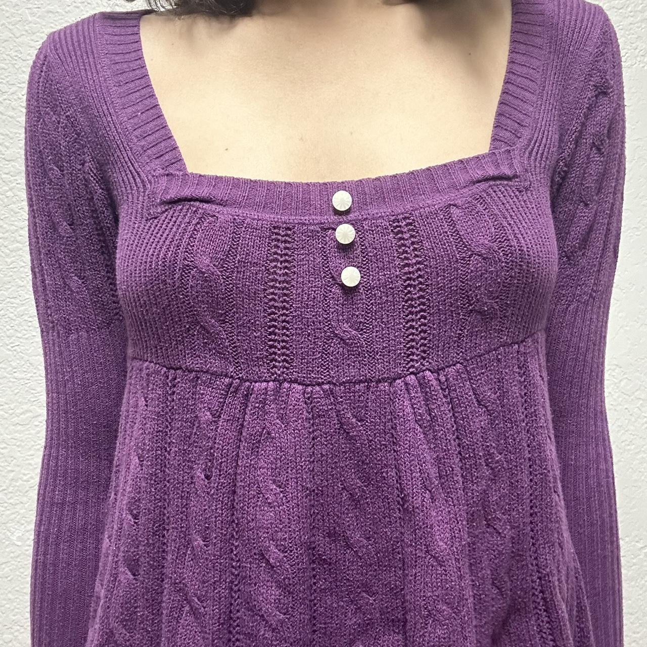 Mossimo Supply Co. Purple Knit Long Sleeve Sweater... - Depop