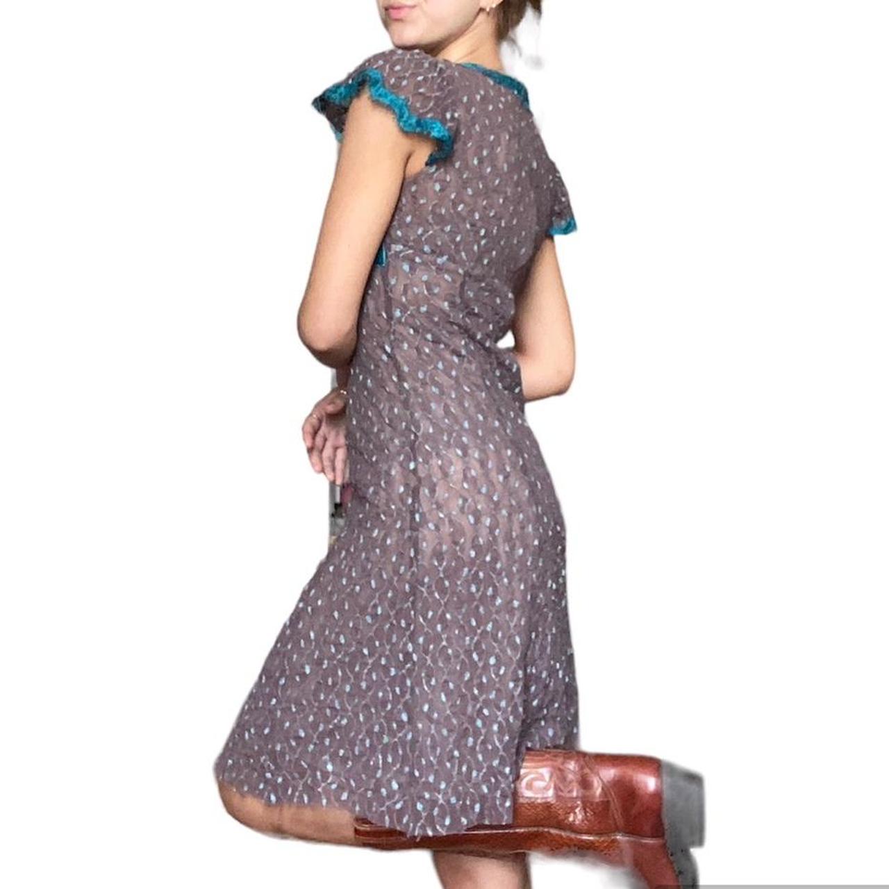 boho chic long brow dress size small zipper in the... - Depop