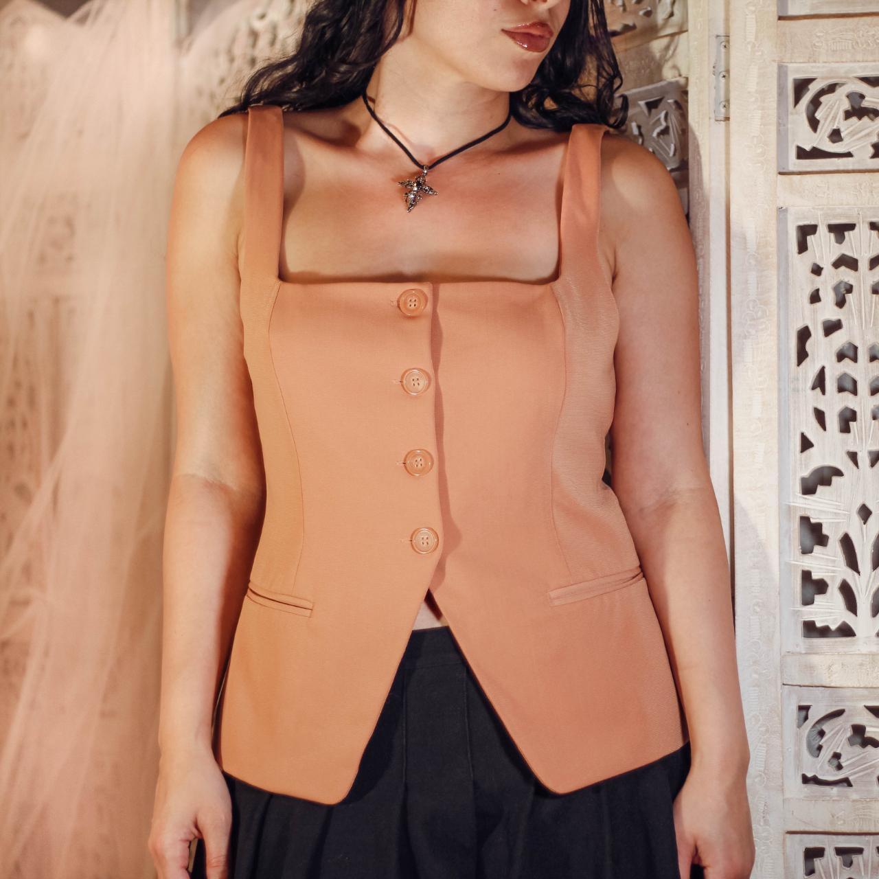 Cute Cottage Peach Button Top size medium free... - Depop