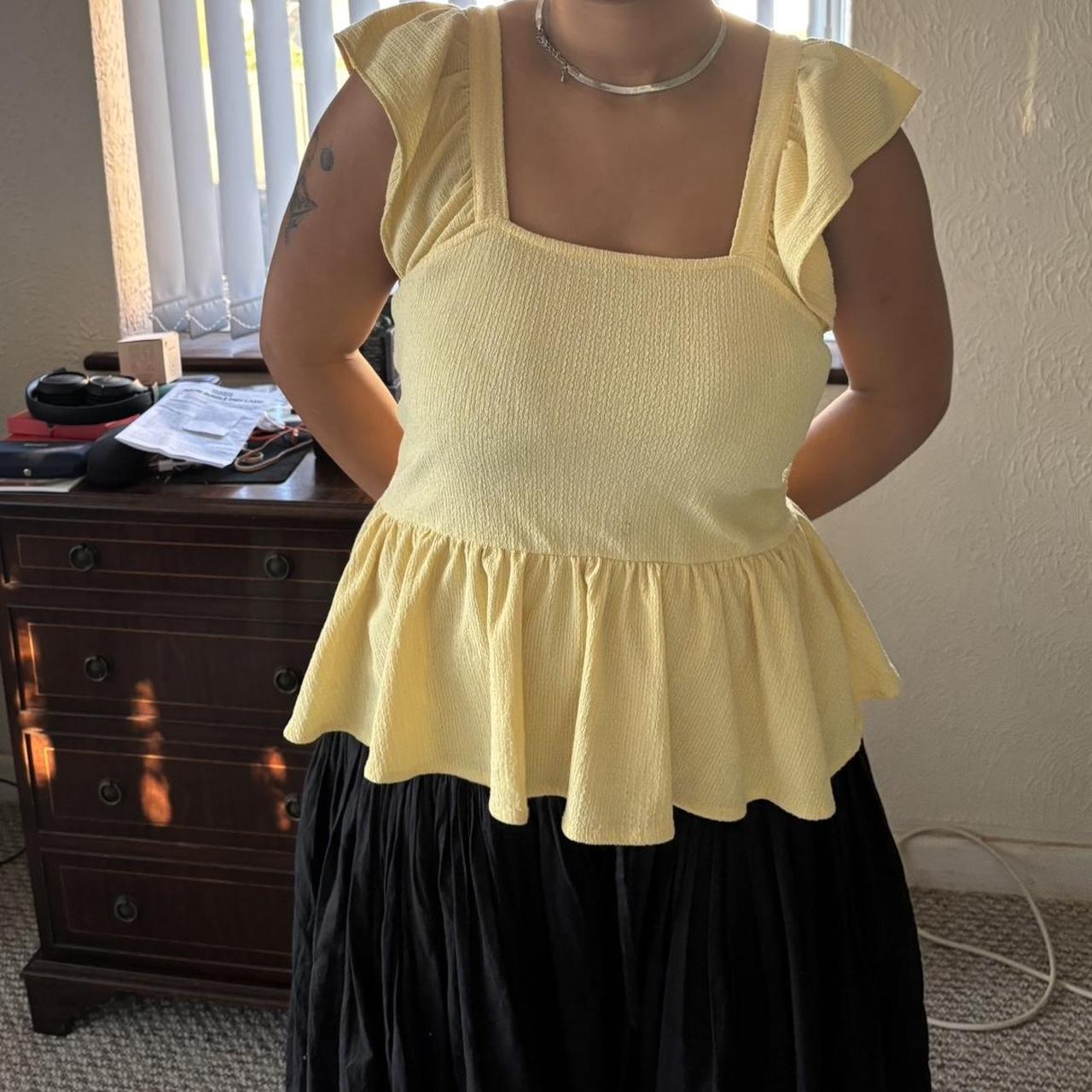 Yellow ruffle top #yellowtop #y2k | Depop
