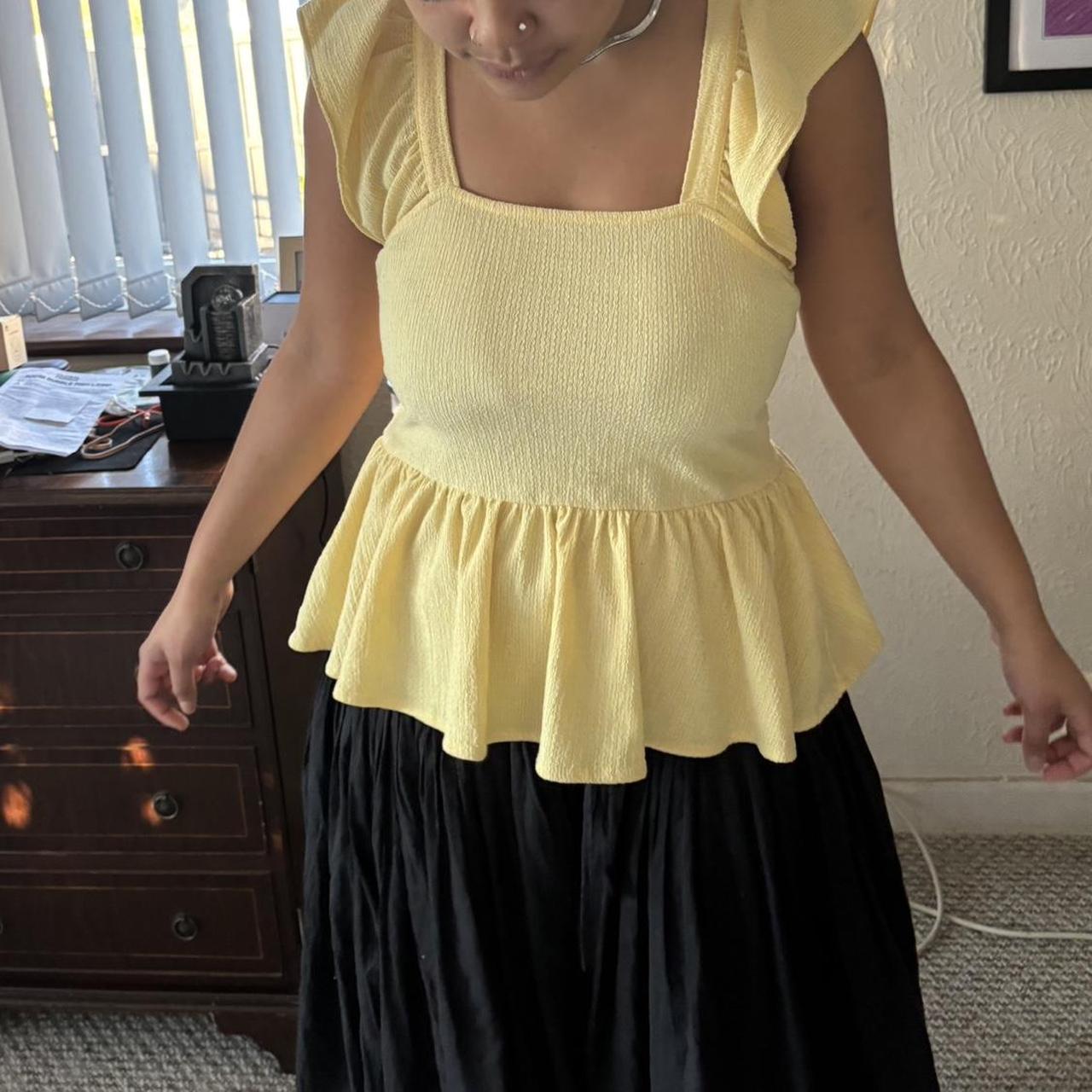Yellow ruffle top #yellowtop #y2k | Depop