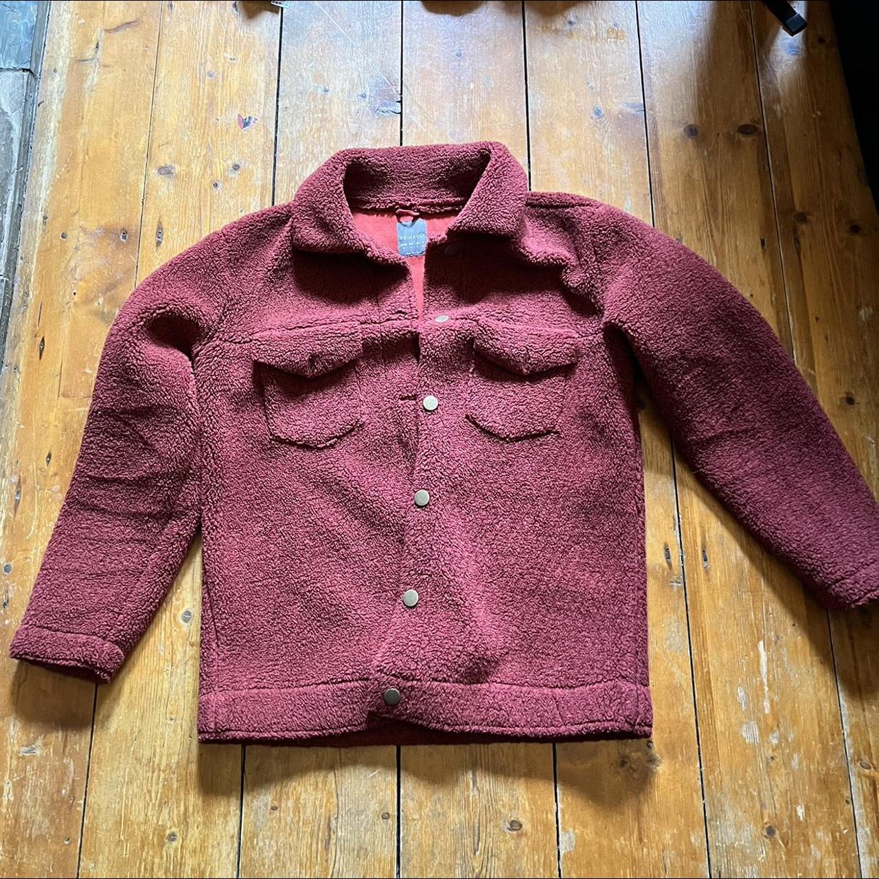 Primark trucker Borg jacket size 12 - Depop