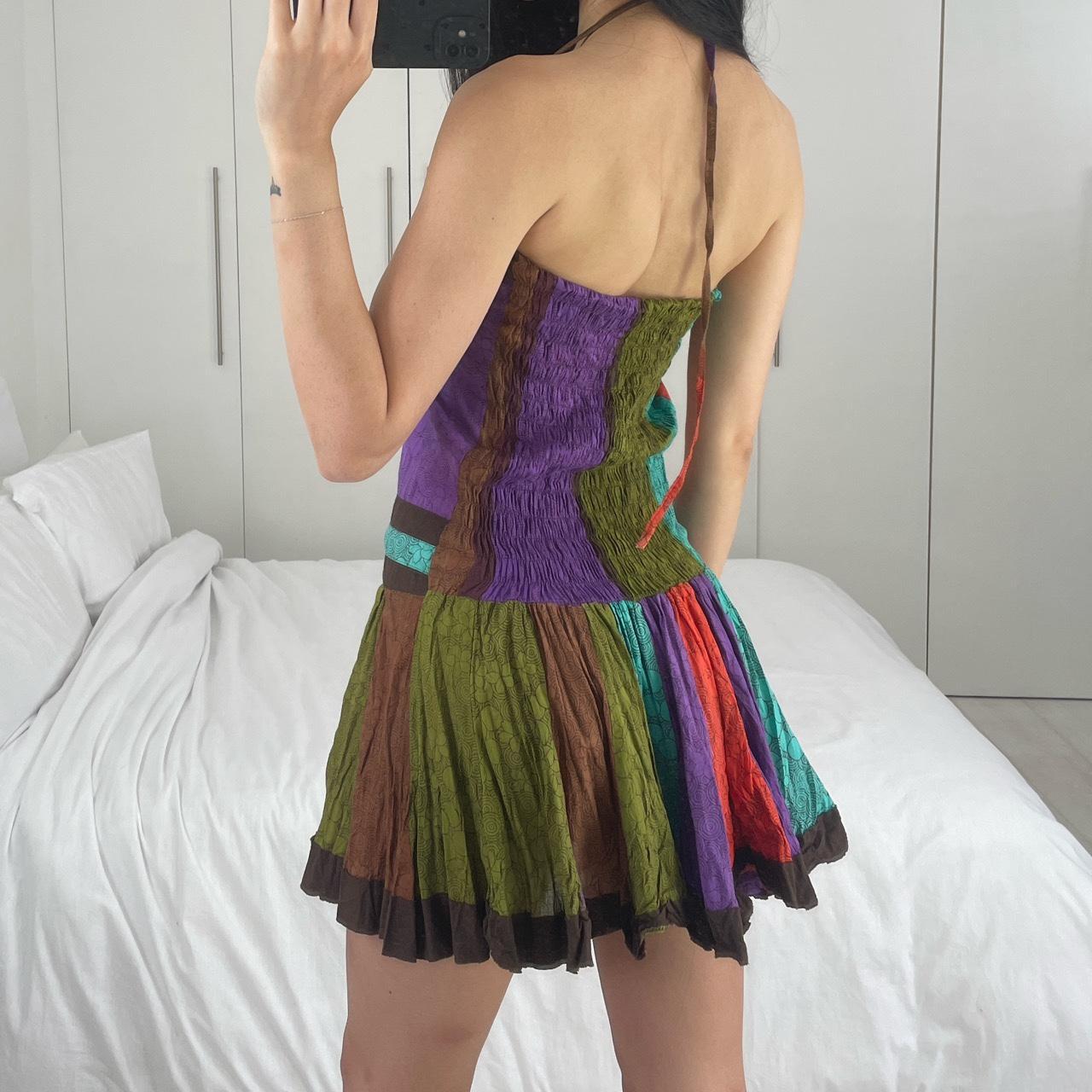 Vintage 00s halter neck mini dress, low rise waist... - Depop