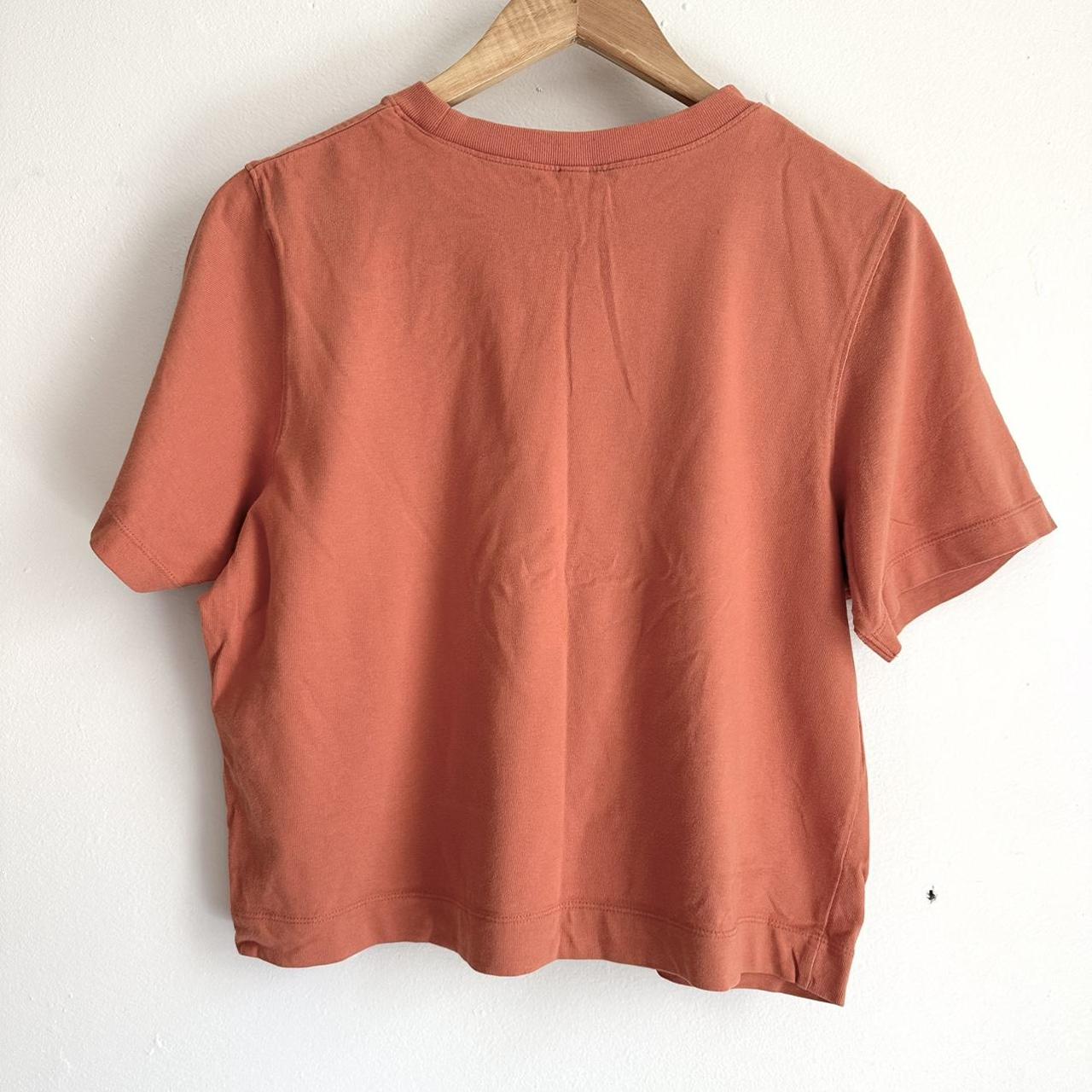 Uniqlo burnt orange boxy tee Size small Good... - Depop