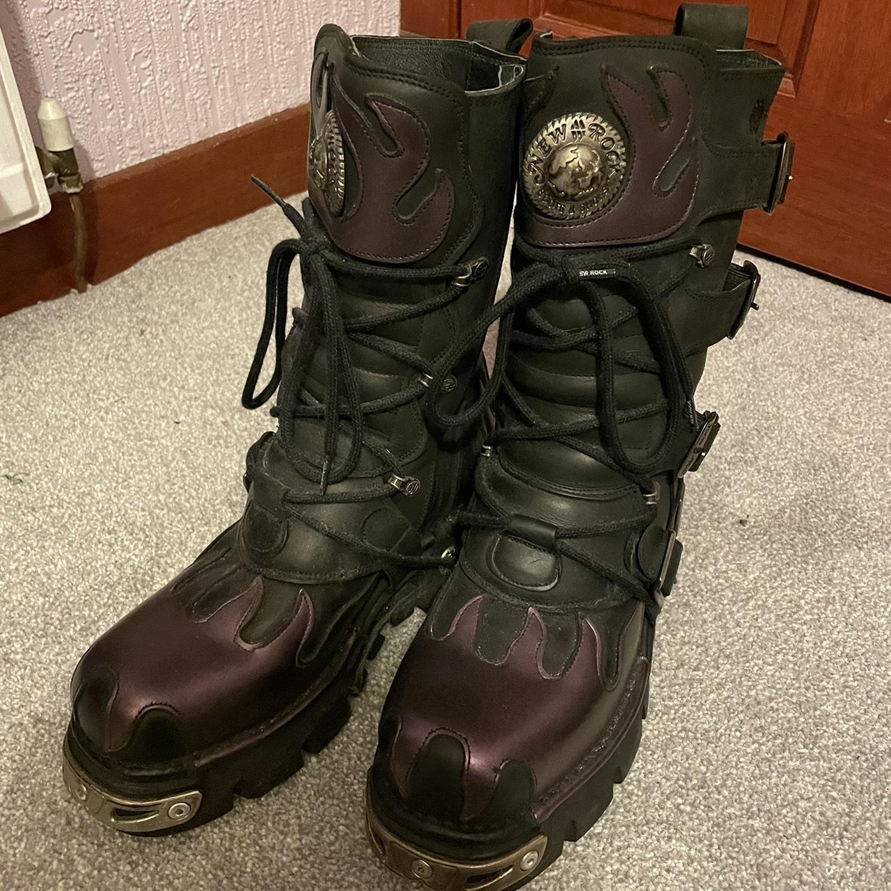 PURPLE NEW ROCK BOOTS SIZE 8 CANNOT SHIP UNTIL... - Depop