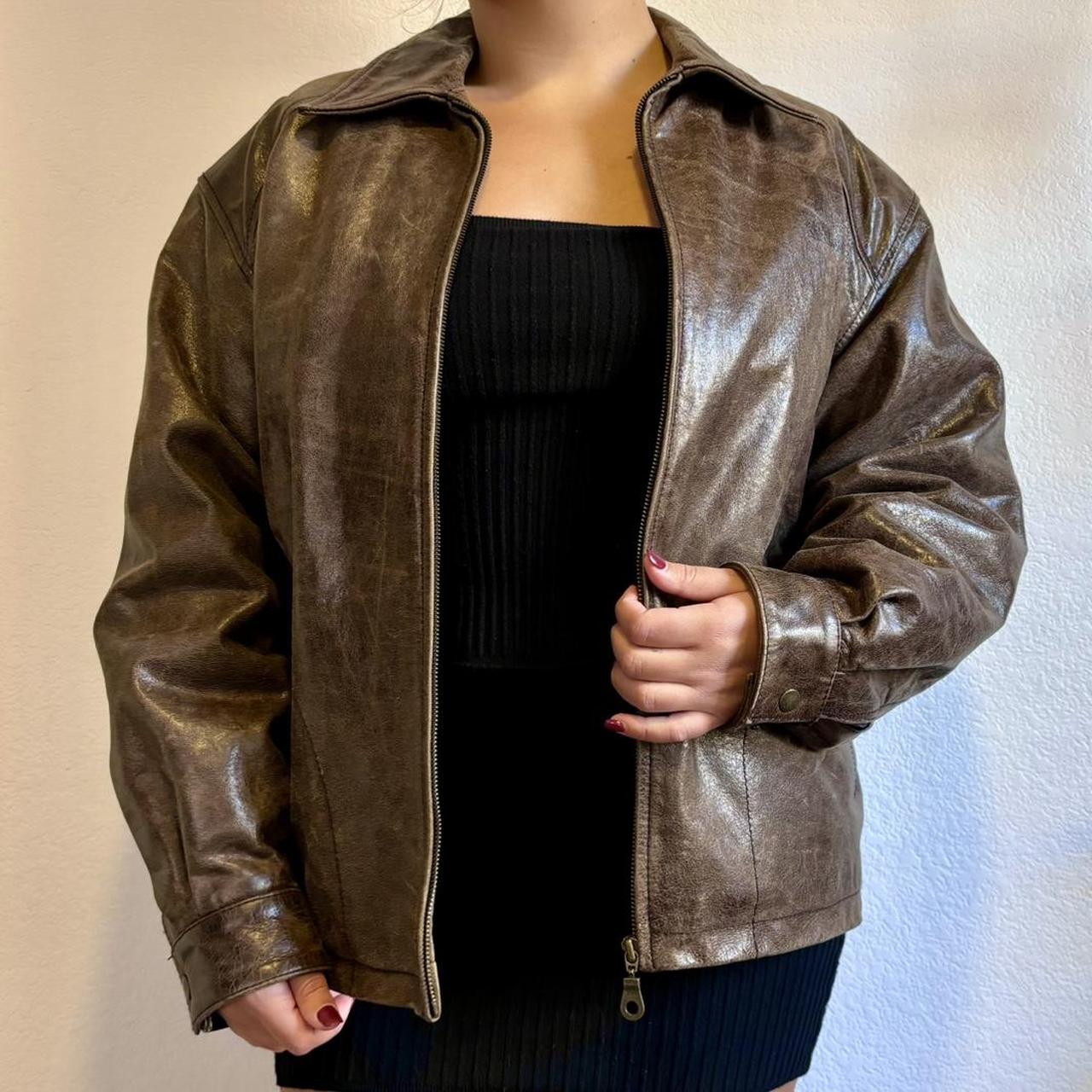 Brown Heavy Duty Leather Jacket⏳ - Men’s genuine... - Depop