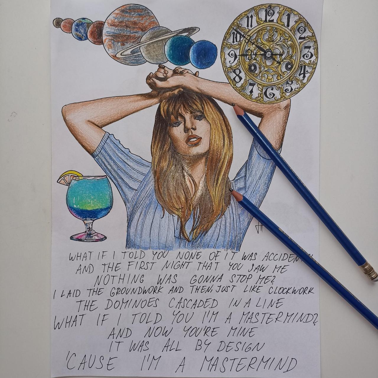 Taylor Swift - Mastermind drawing size: A4 ... - Depop