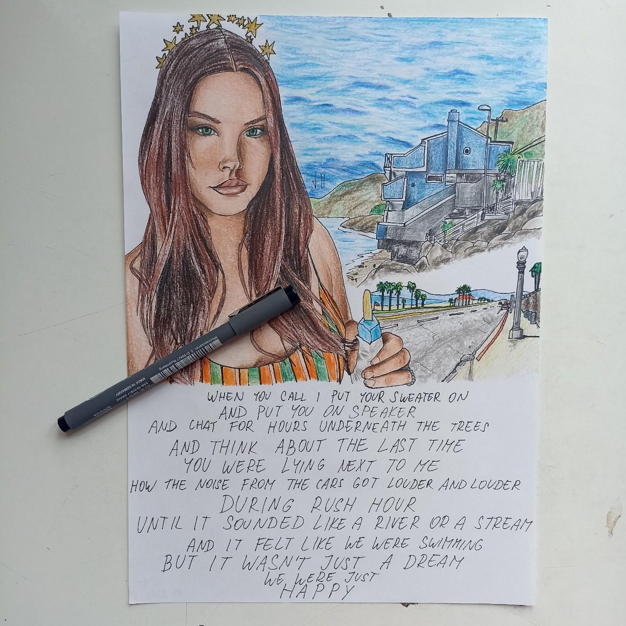 Lana Del Rey - Happy art print size:... - Depop