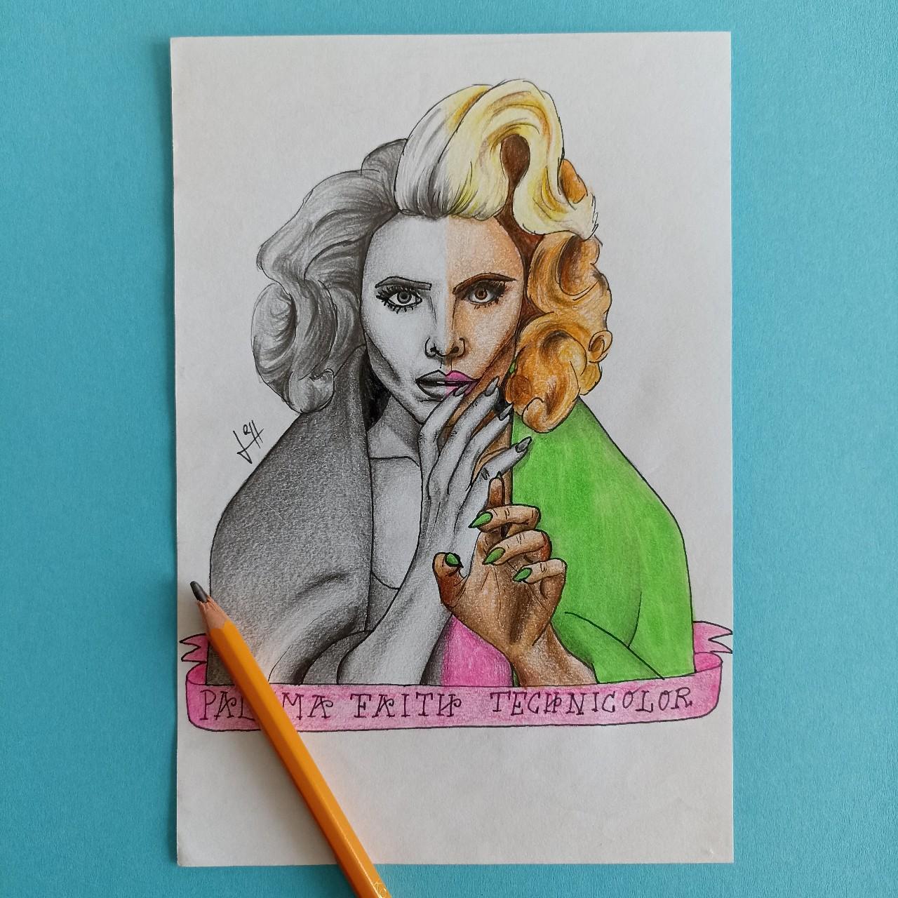 Paloma Faith - Technicolor drawing size: 14.1 x 21... - Depop