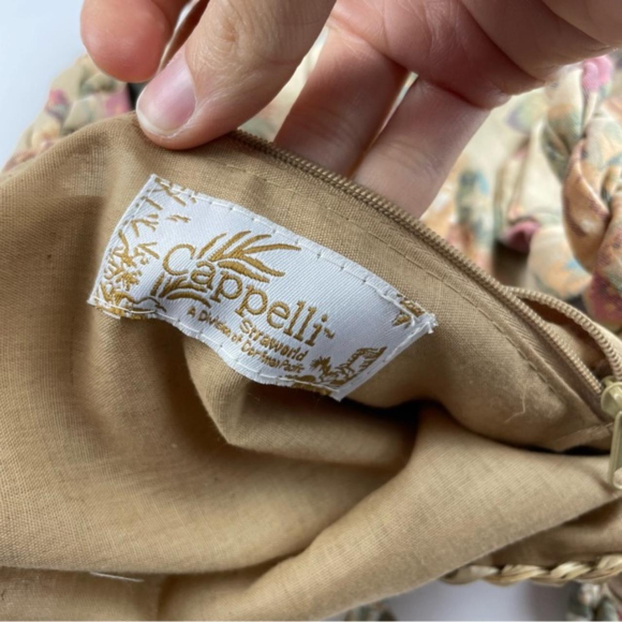 Cappelli Straworld Tan Red Floral Purse Handbag... - Depop