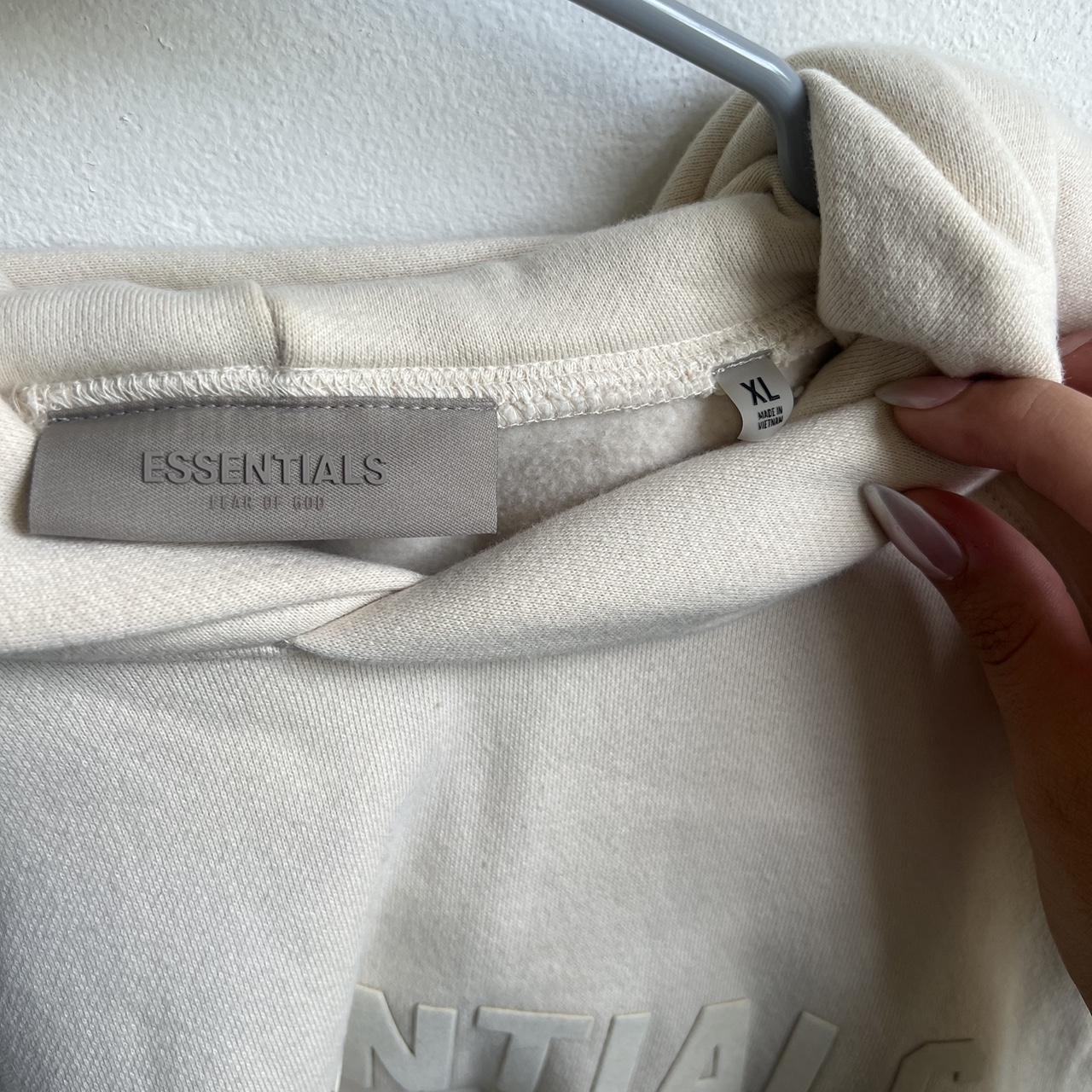 Essentials Men's Cream Hoodie | Depop