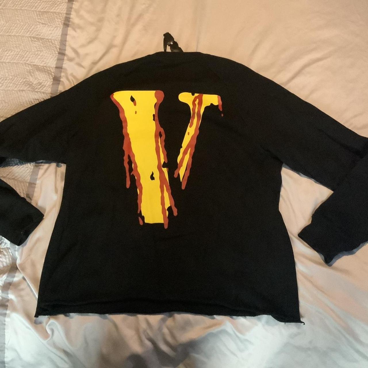 Vlone Men's Black and Yellow Sweatshirt | Depop