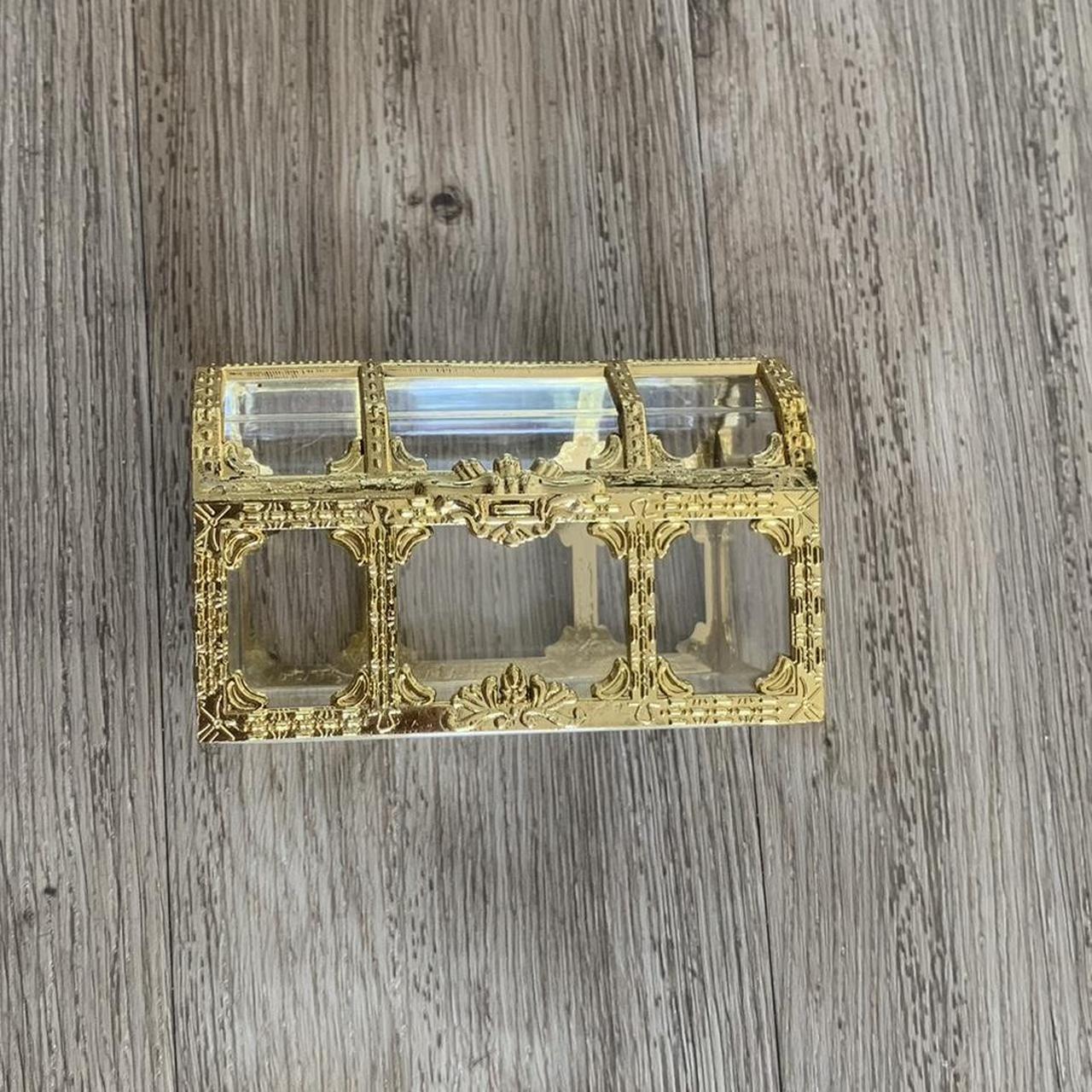 Vintage Golden Pirate Treasure Storage Box Gold Took... - Depop