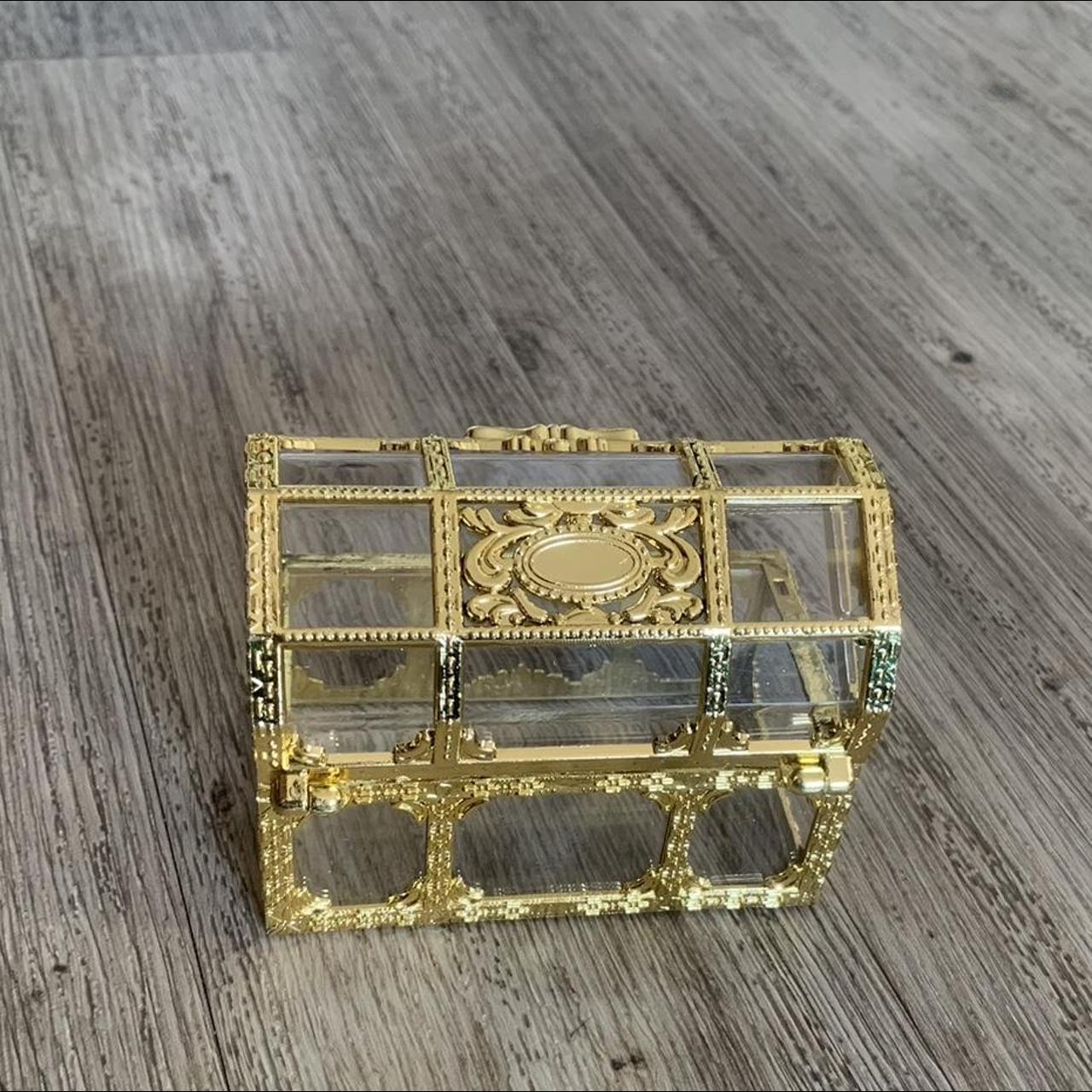 Vintage Golden Pirate Treasure Storage Box Gold Took... - Depop