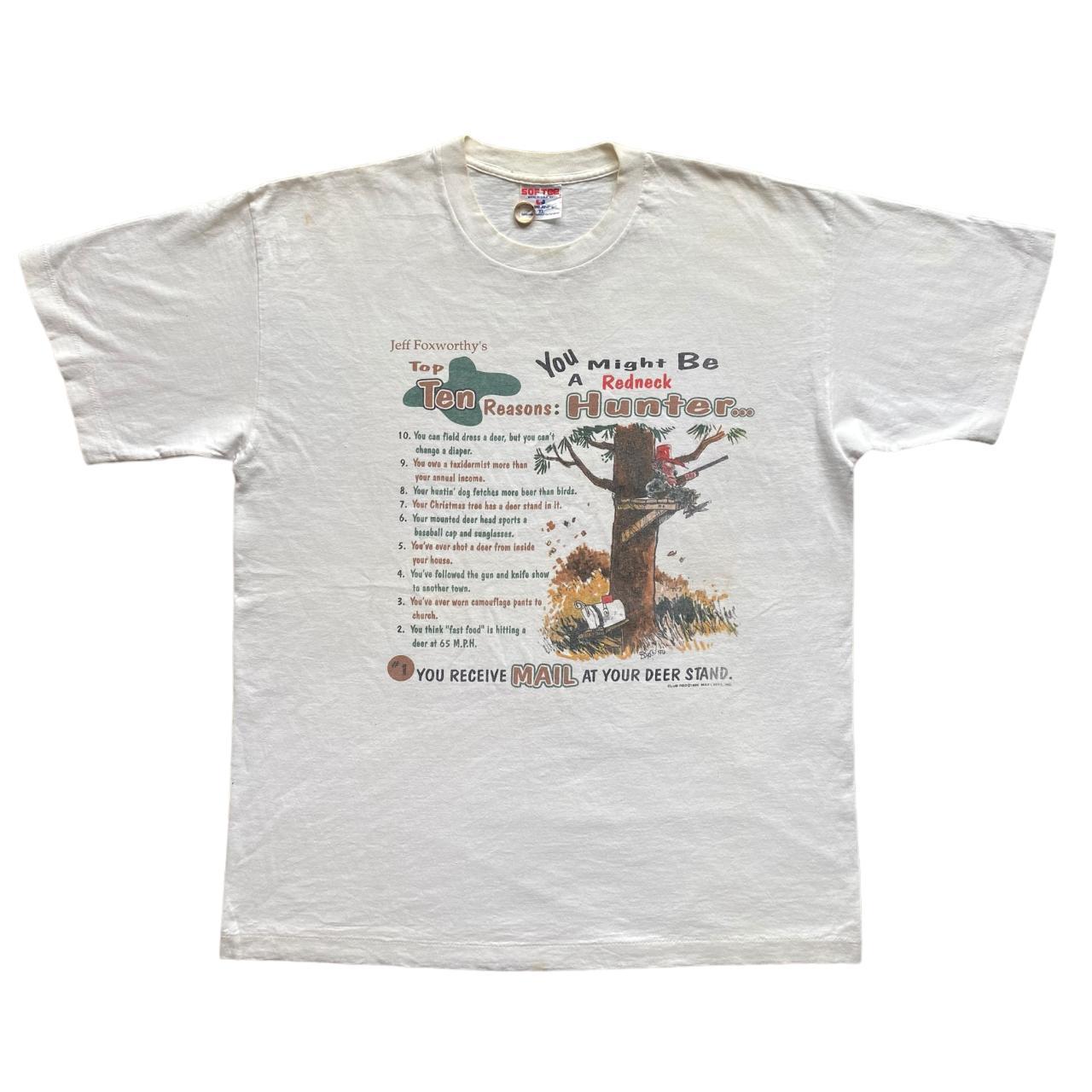 Vintage 90s single stitch cartoon tee Redneck... - Depop