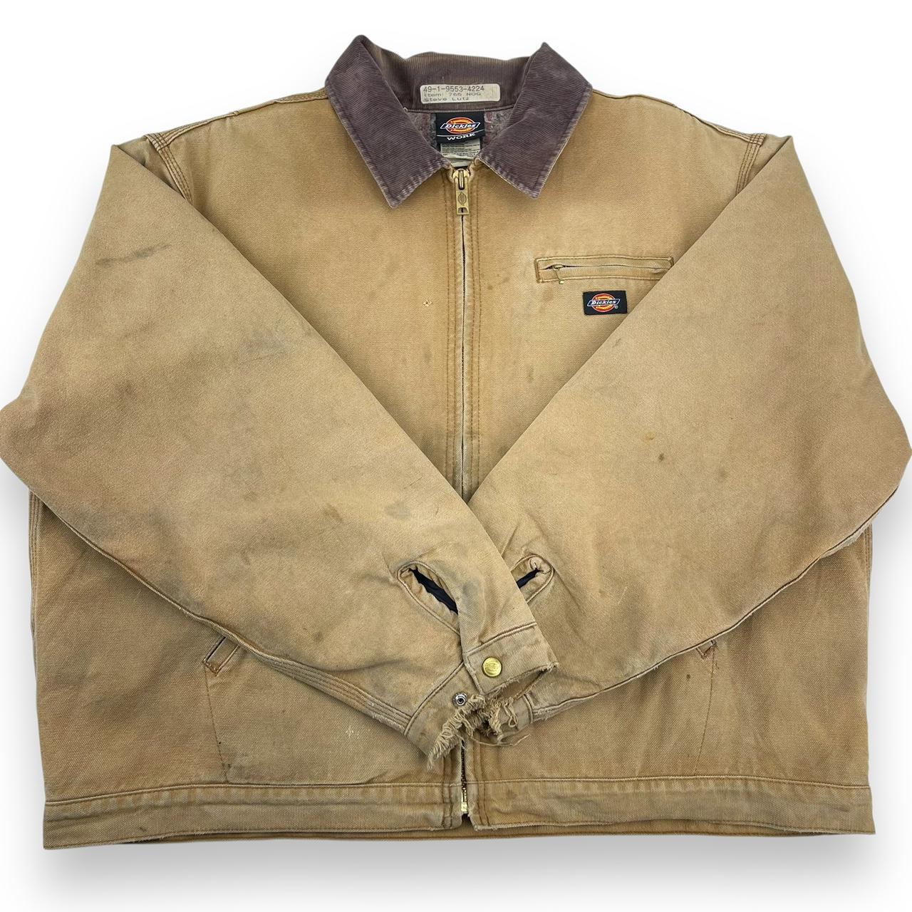 Dickies Detroit Style Chore Bomber Jacket - Tan, 2XL... - Depop