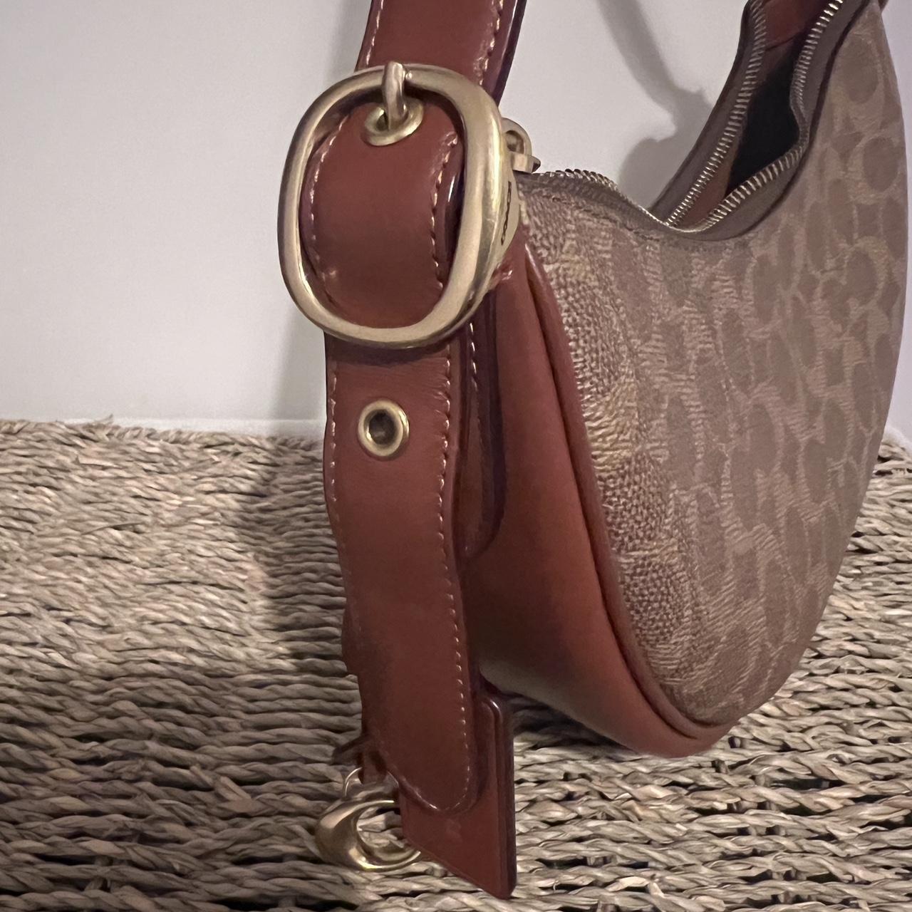 COACH Luna crescent shaped shoulder bag Coated... - Depop