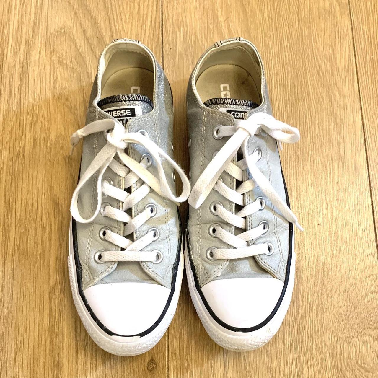 Converse Women's Silver Trainers | Depop