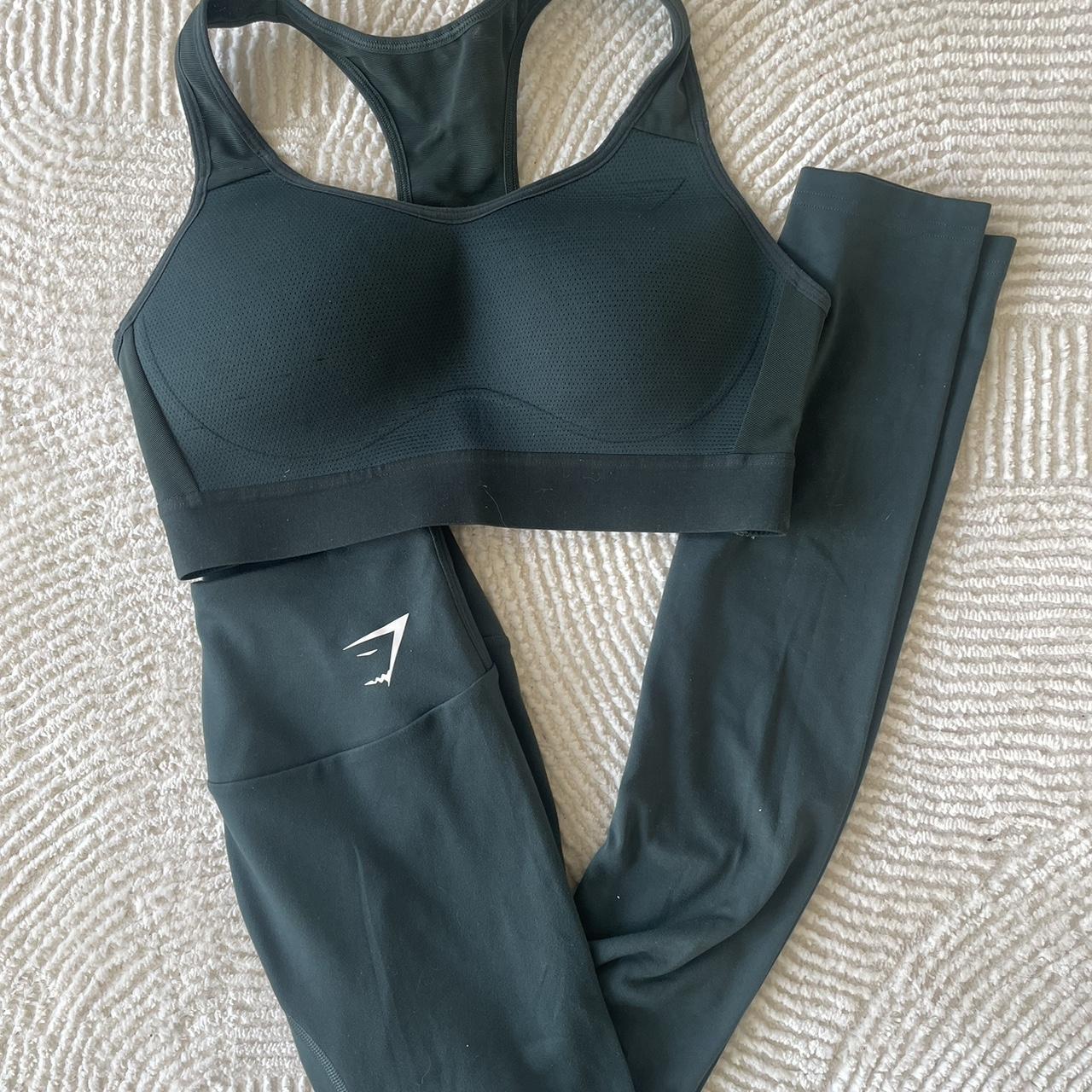 Gymshark Green Set (Sports Bra +... | Depop