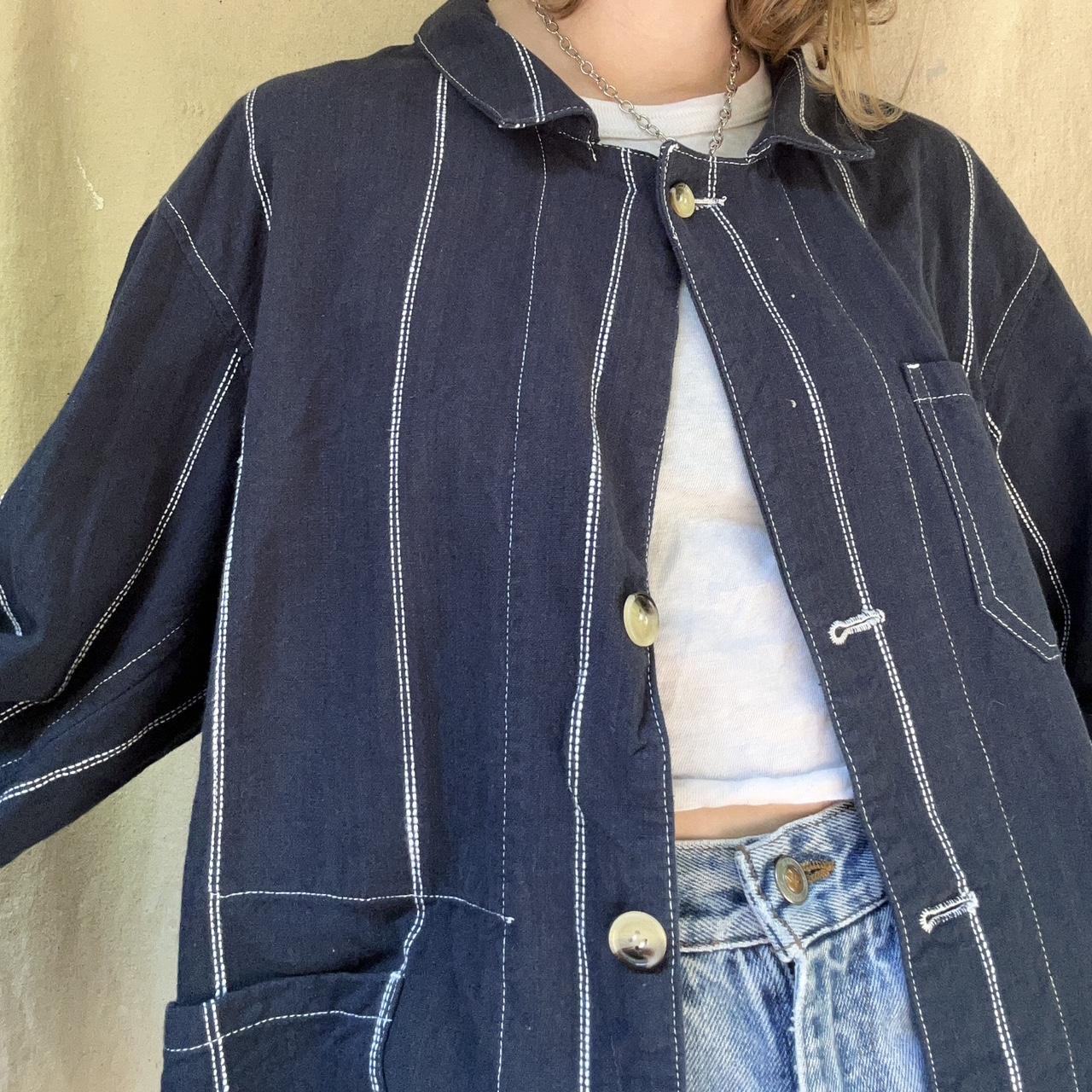 Vintage inspired handmade pinstripe chore coat by... - Depop